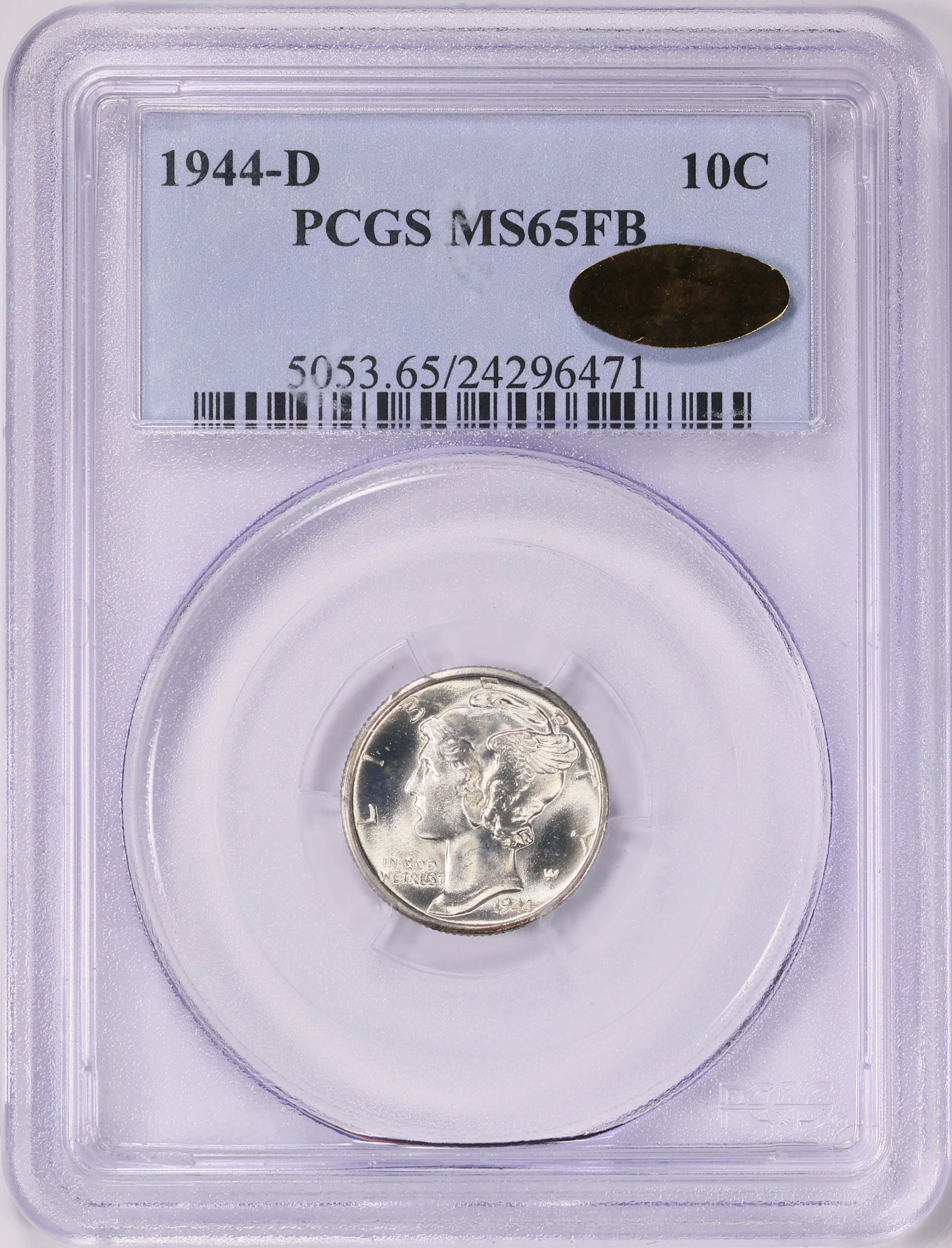 1944-D Mercury Dime PCGS MS-65 FB (CAC Gold) (Item 1849994) | GreatCollections Coin Auctions