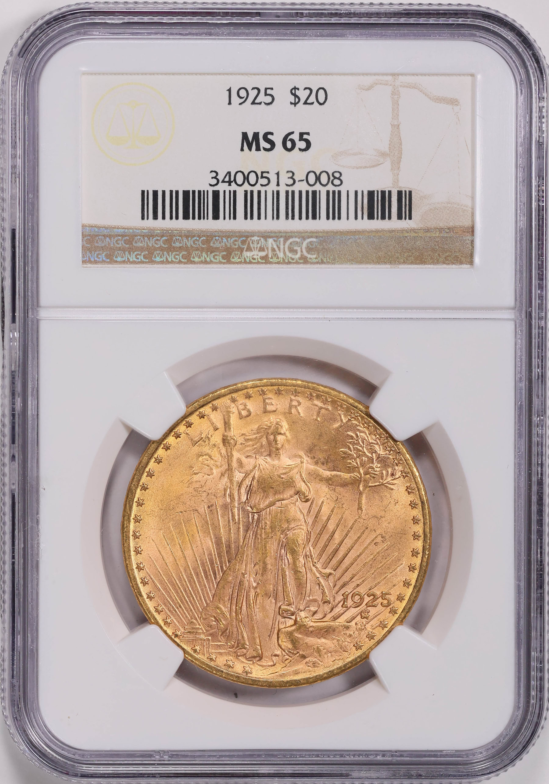 1925 Saint-Gaudens Gold Double Eagle NGC MS-65 (Item 1850015) | GreatCollections Coin Auctions