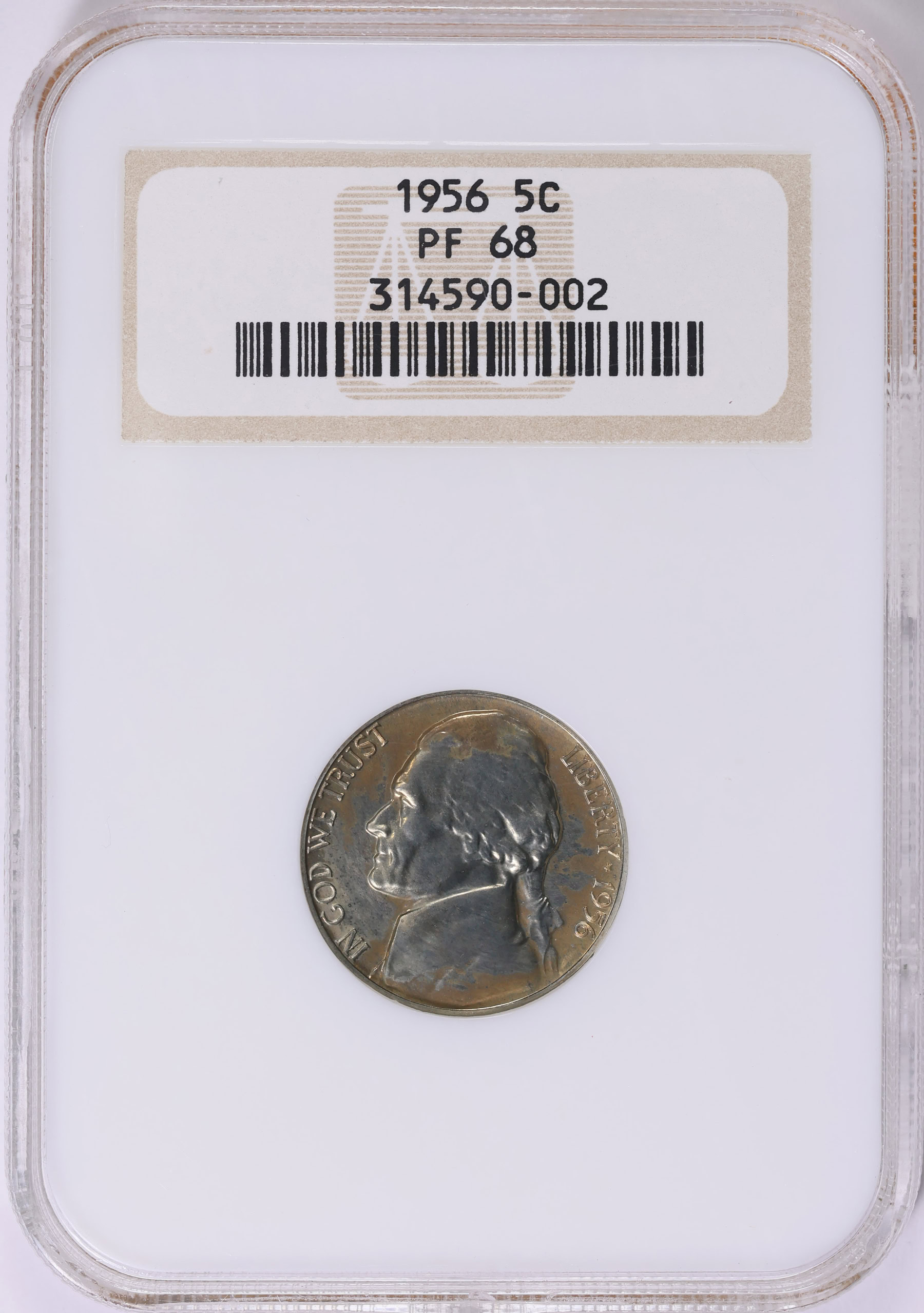 1956 Jefferson Nickel NGC Proof-68 OH (Item 1850032) | GreatCollections Coin Auctions
