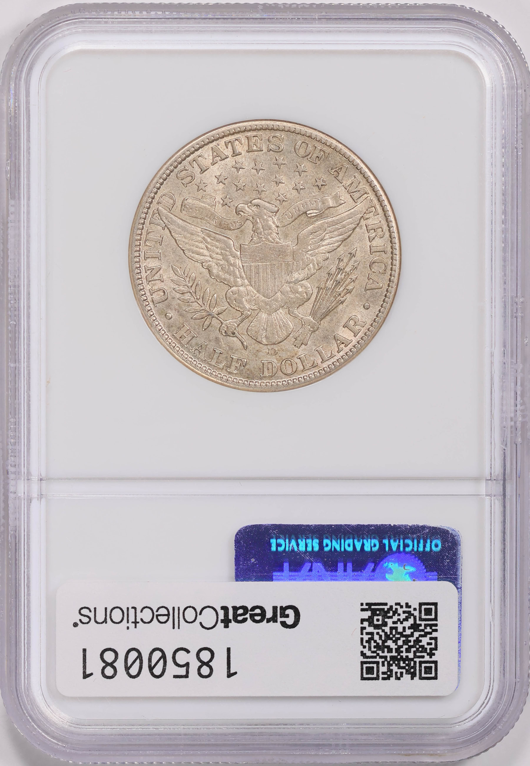 1912-D Barber Half Dollar NGC AU-53 (Item 1850081) | GreatCollections Coin Auctions