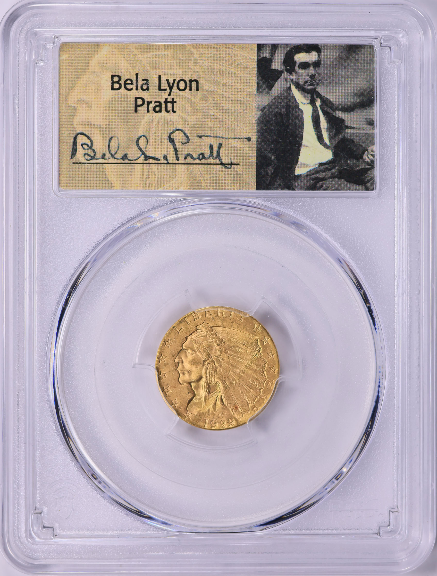 1929 Indian Gold Quarter Eagle PCGS MS-64 (Bela Lyon Pratt Label) (Item ...