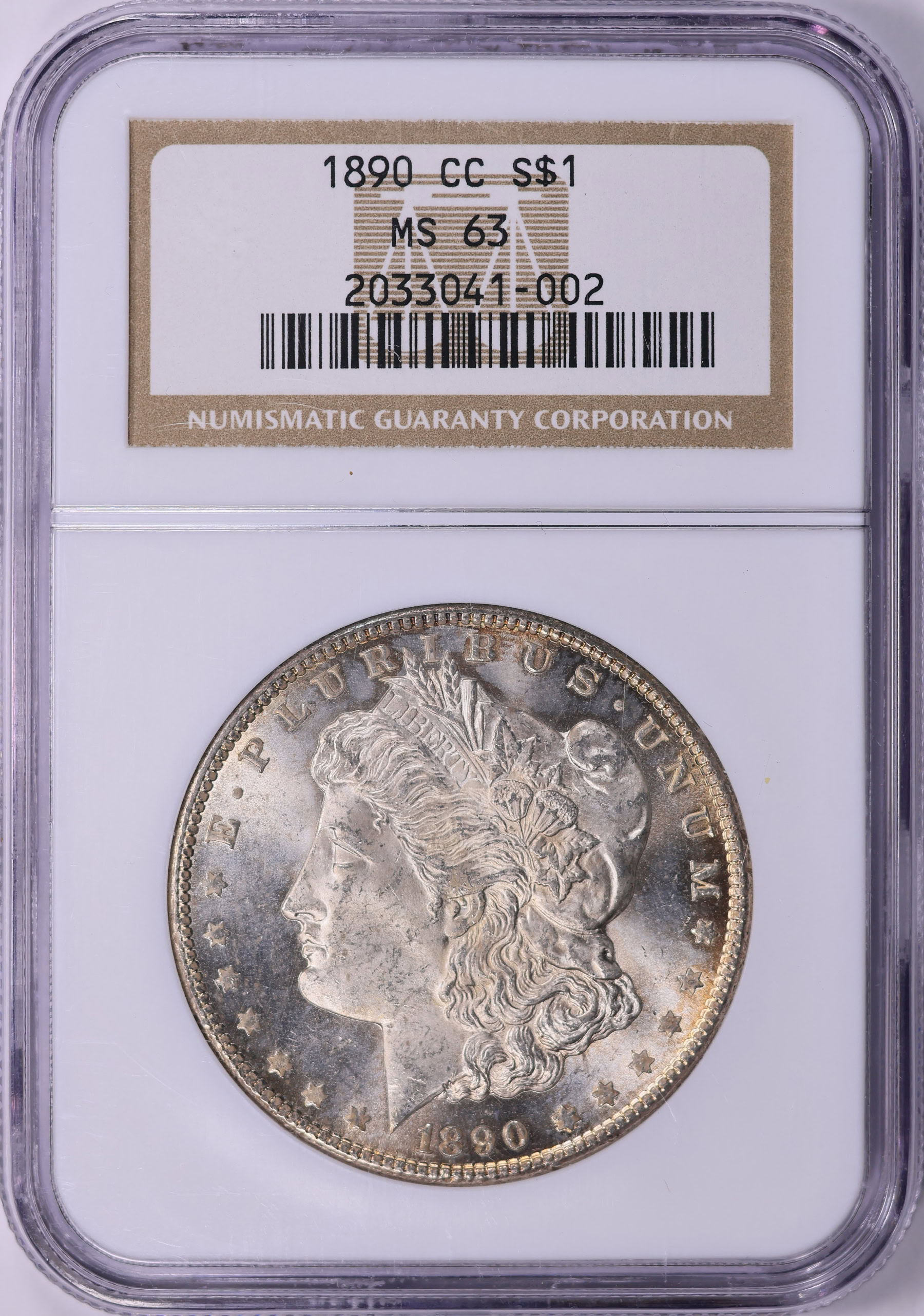 1890-CC Morgan Silver Dollar NGC MS-63 (Item 1850160) | GreatCollections Coin Auctions