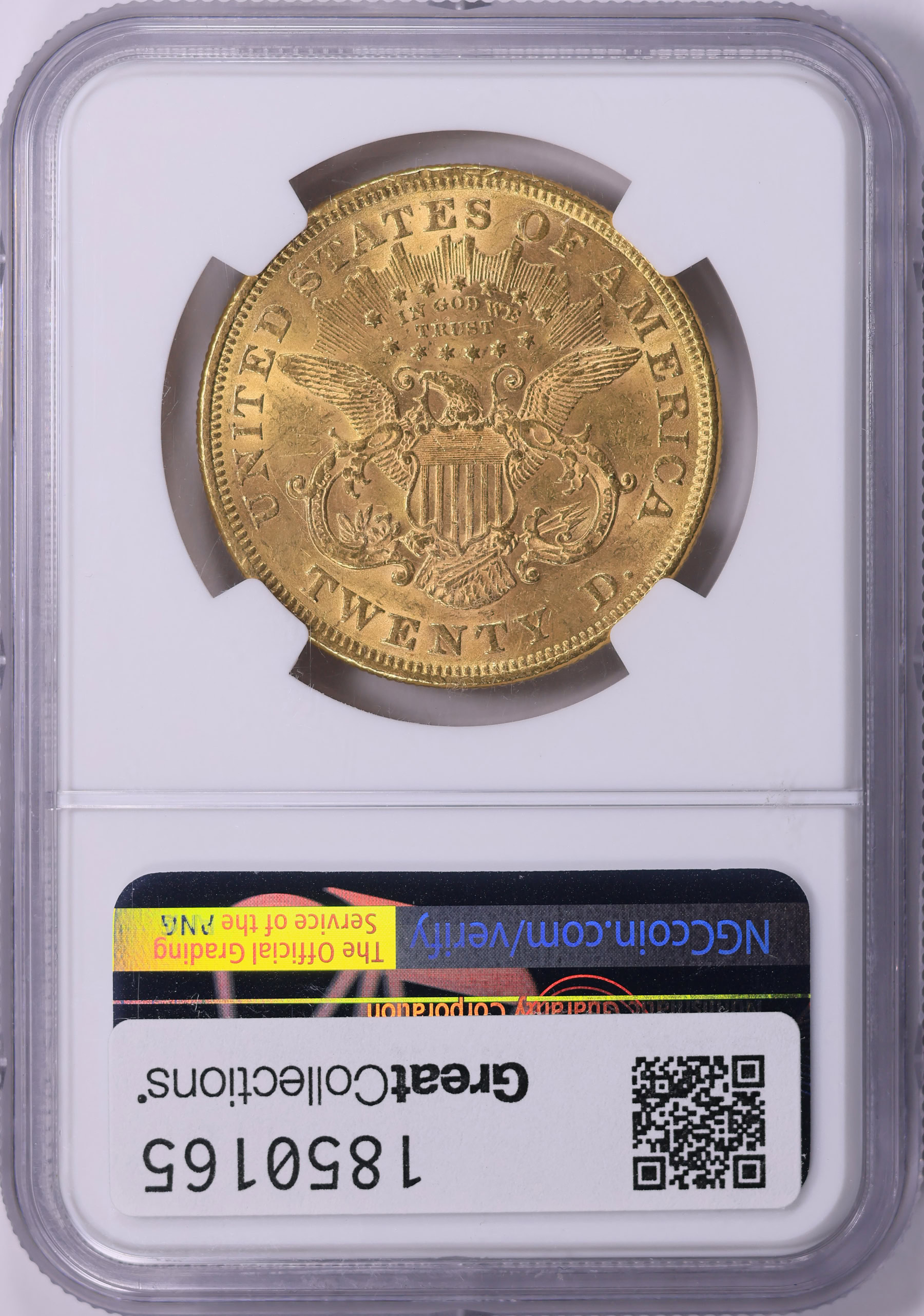 1875 Liberty Gold Double Eagle NGC AU-58 (Item 1850165) | GreatCollections Coin Auctions