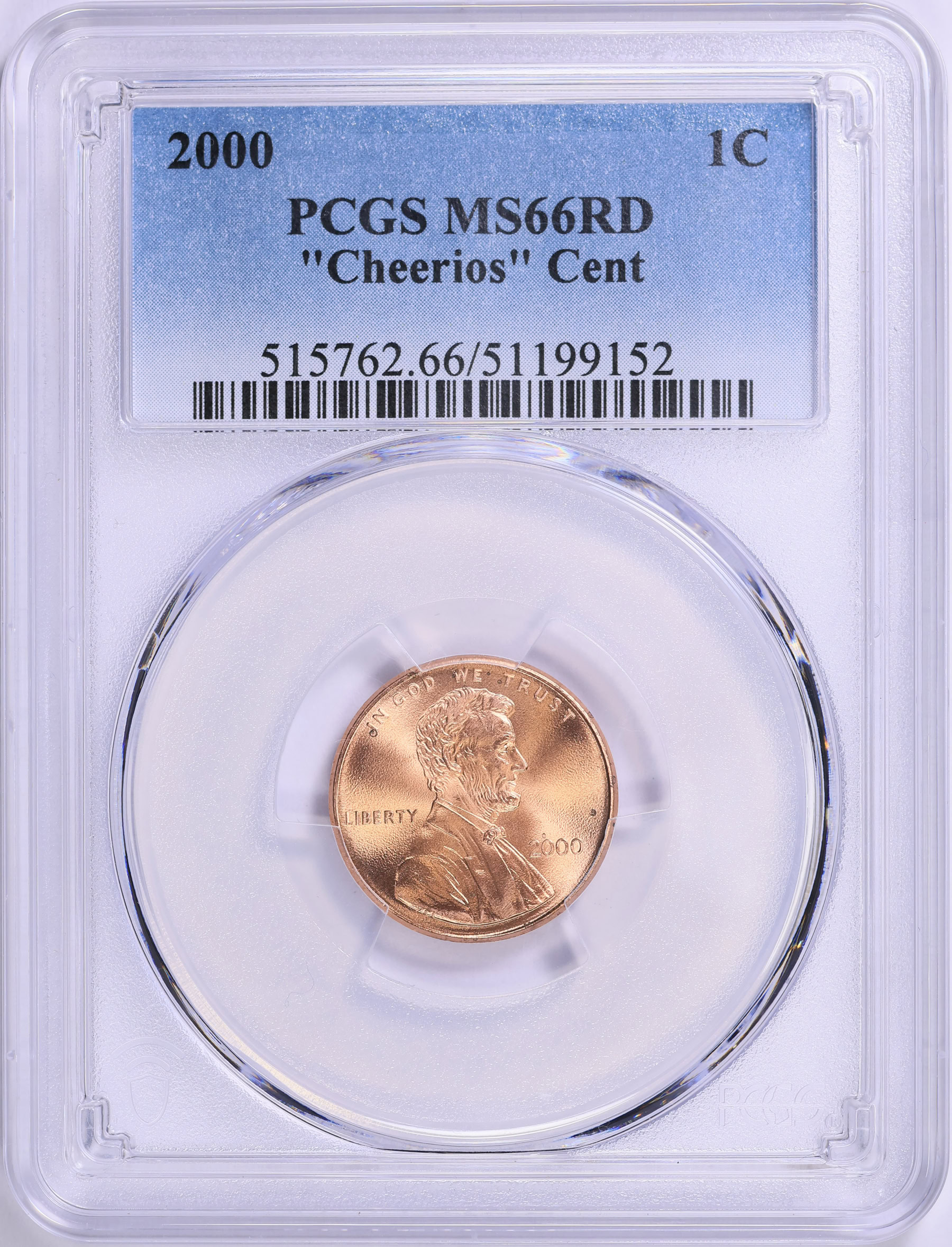 2000 Lincoln Cent From Cheerios Promotion PCGS MS-66 RD (Item 1850239 ...