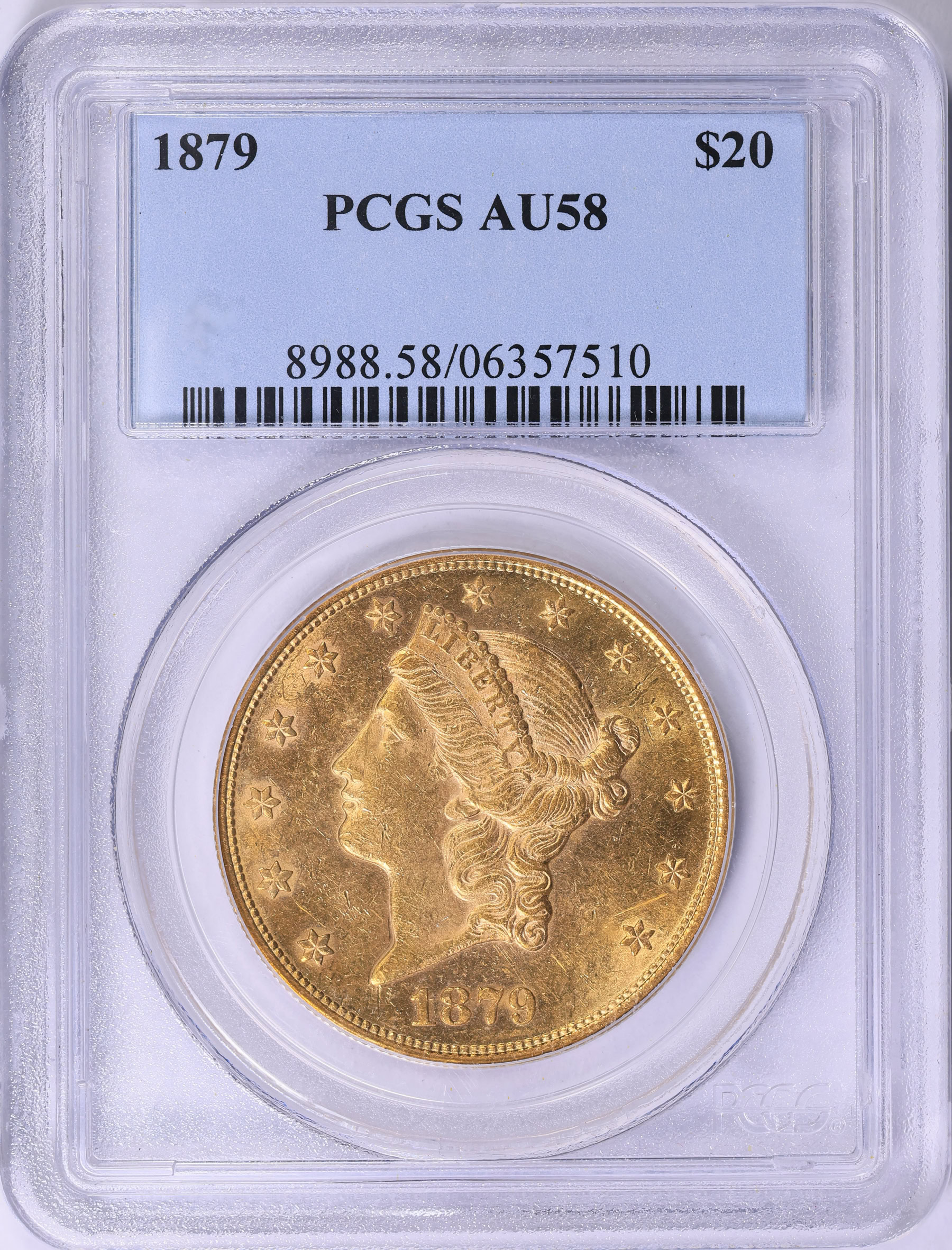 1879 Liberty Gold Double Eagle PCGS AU-58 (Item 1850252) | GreatCollections Coin Auctions