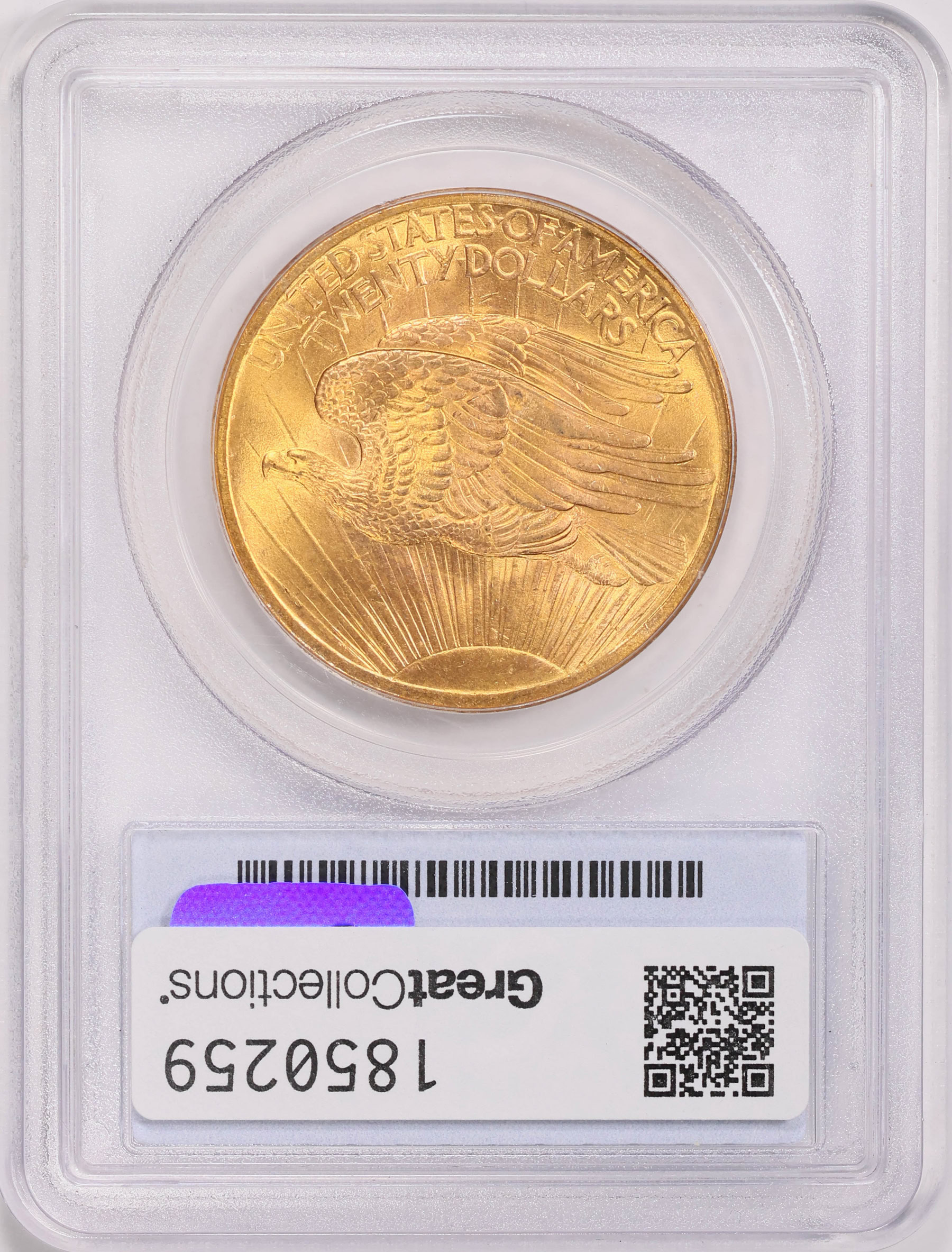 1907 Saint-Gaudens Gold Double Eagle Arabic Numerals PCGS MS-65 (Item ...
