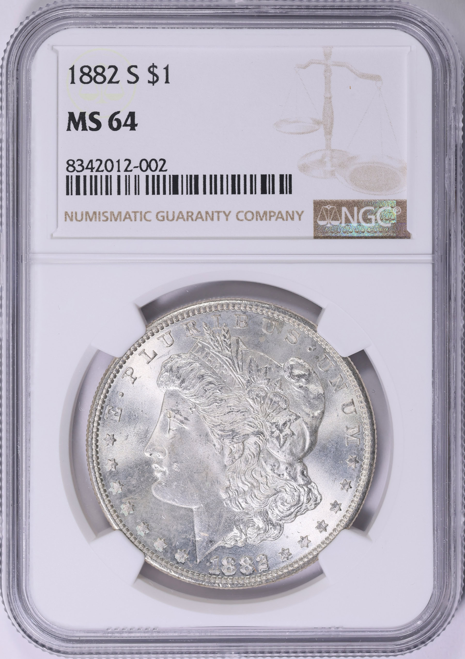 1882-S Morgan Silver Dollar NGC MS-64 (Item 1850337) | GreatCollections Coin Auctions
