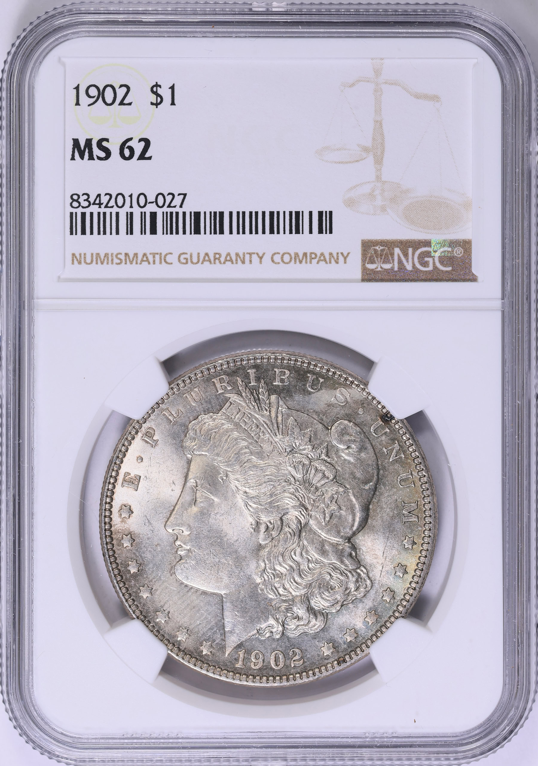 1902 Morgan Silver Dollar NGC MS-62 (Toned) (Item 1850370) | GreatCollections Coin Auctions
