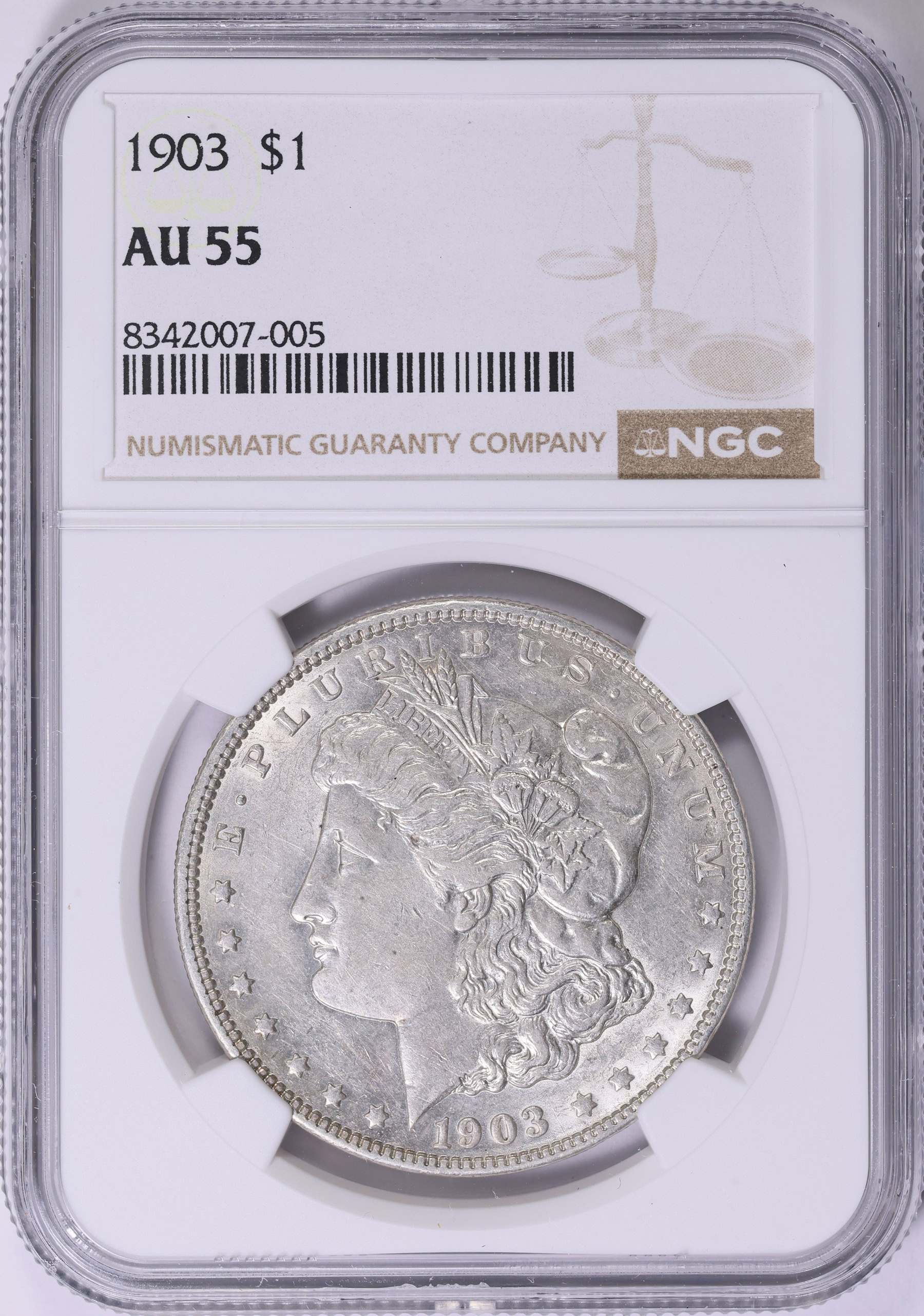 1903 Morgan Silver Dollar NGC AU-55 (Item 1850372) | GreatCollections ...