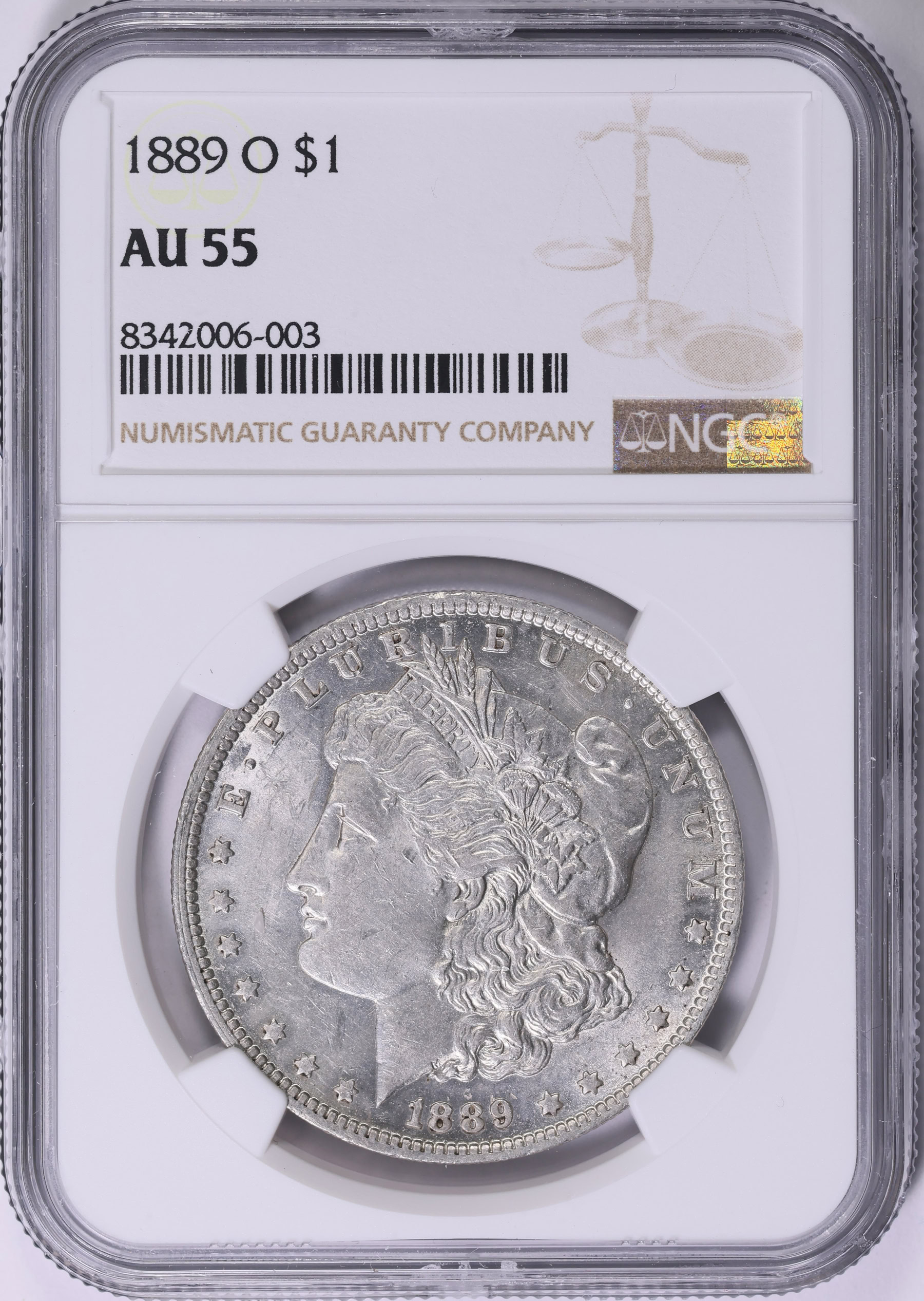 1889-O Morgan Silver Dollar NGC AU-55 (Item 1850395) | GreatCollections Coin Auctions