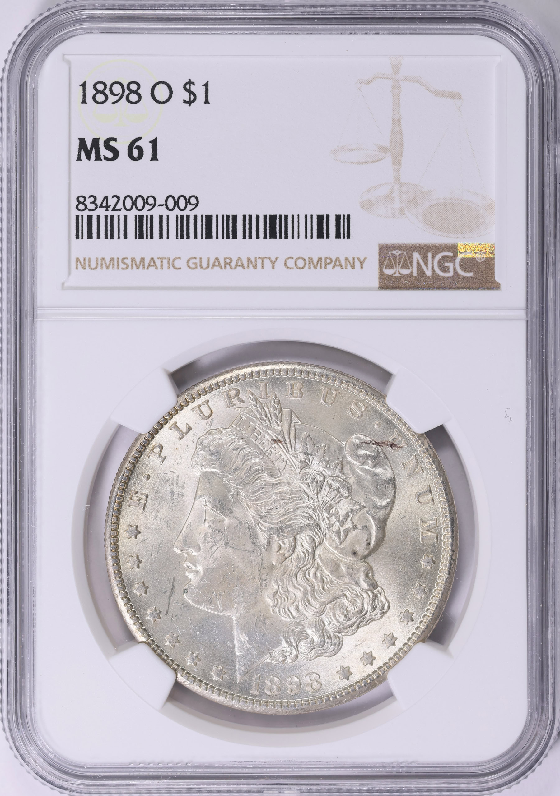 1898-O Morgan Silver Dollar NGC MS-61 (Item 1850414) | GreatCollections Coin Auctions