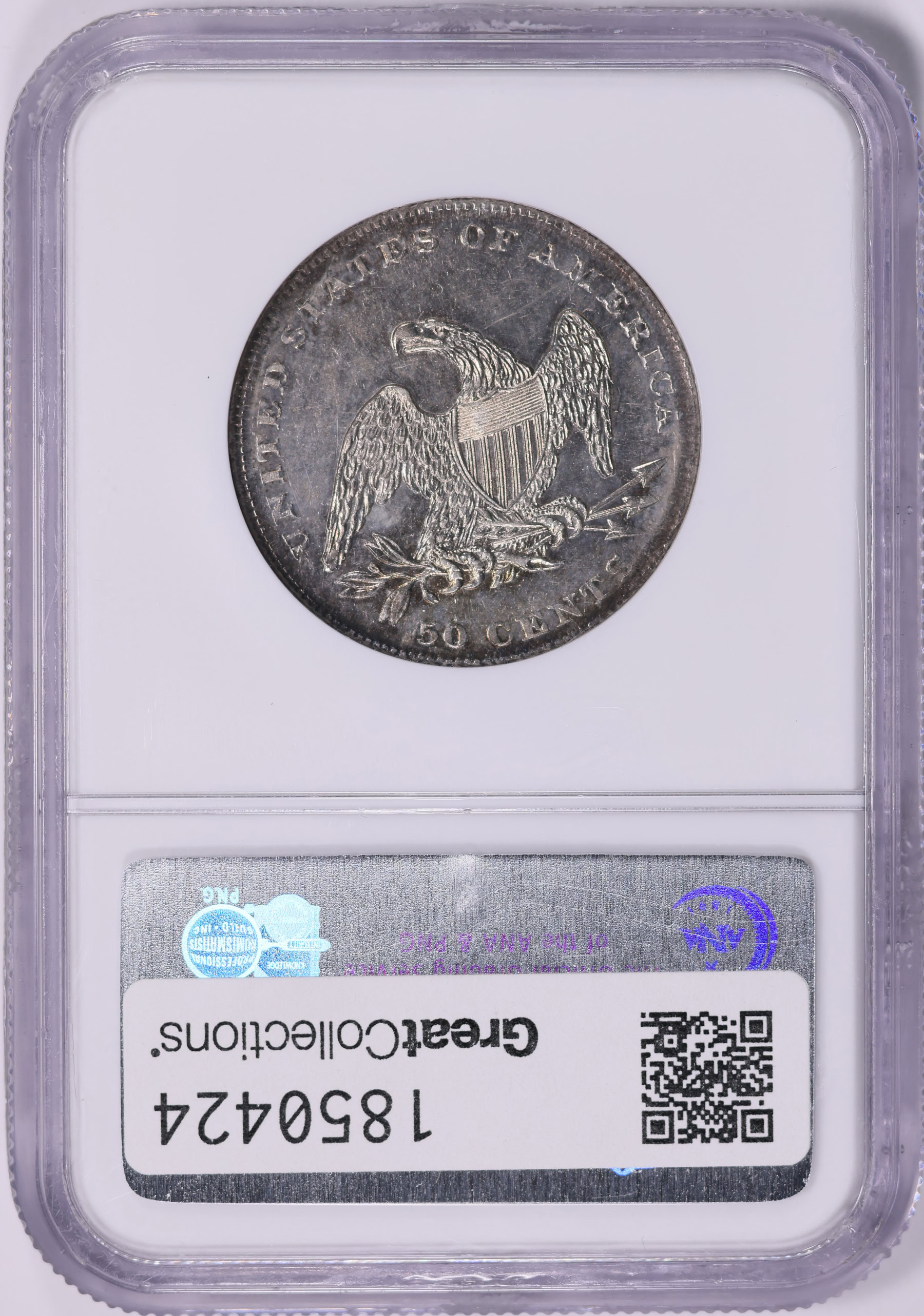 1837 Capped Bust Half Dollar Reeded Edge NGC MS-62 (Toned) (Item 1850424) | GreatCollections ...