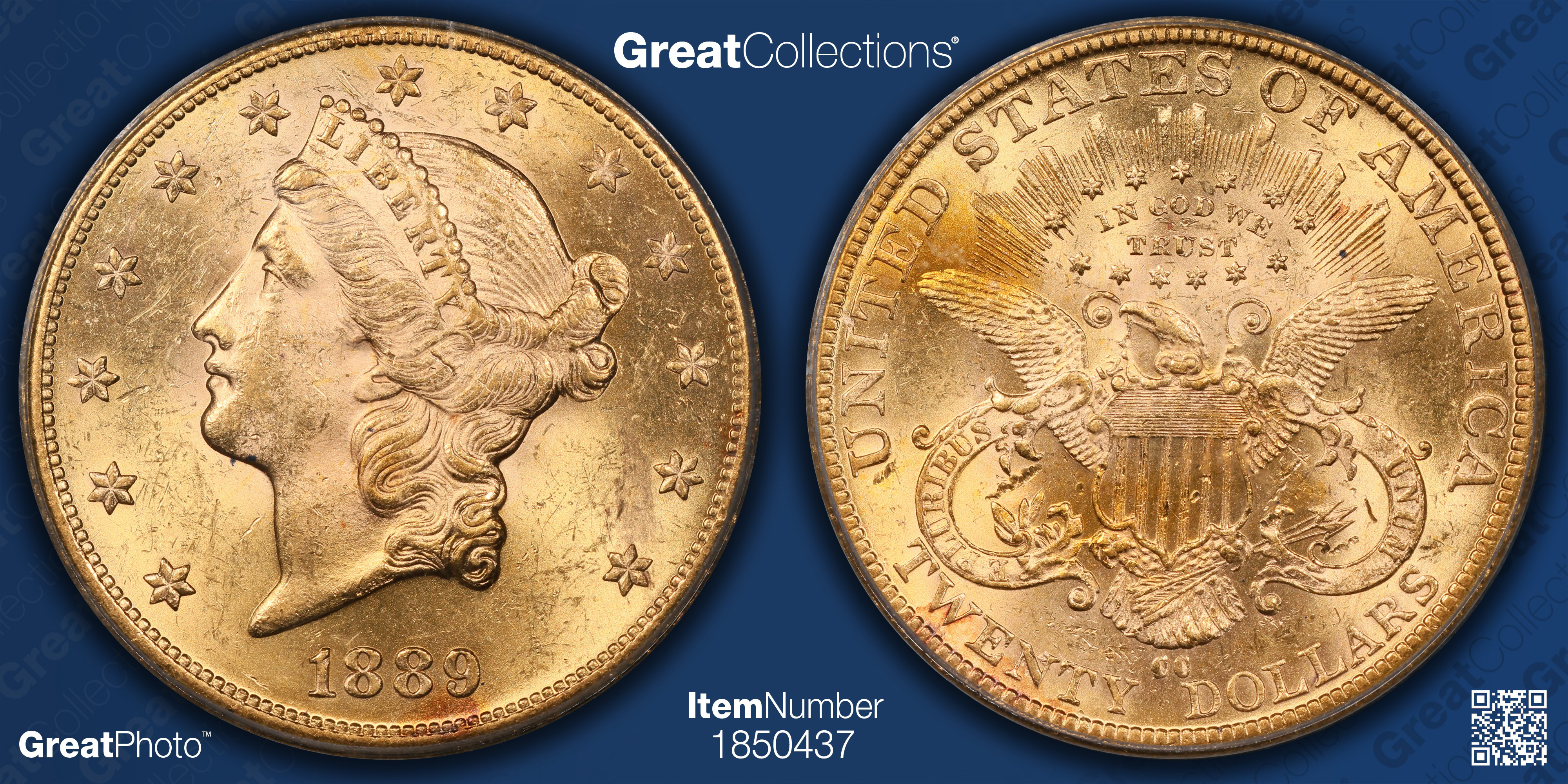 1889-CC Liberty Gold Double Eagle PCGS MS-62 (Item 1850437 ...