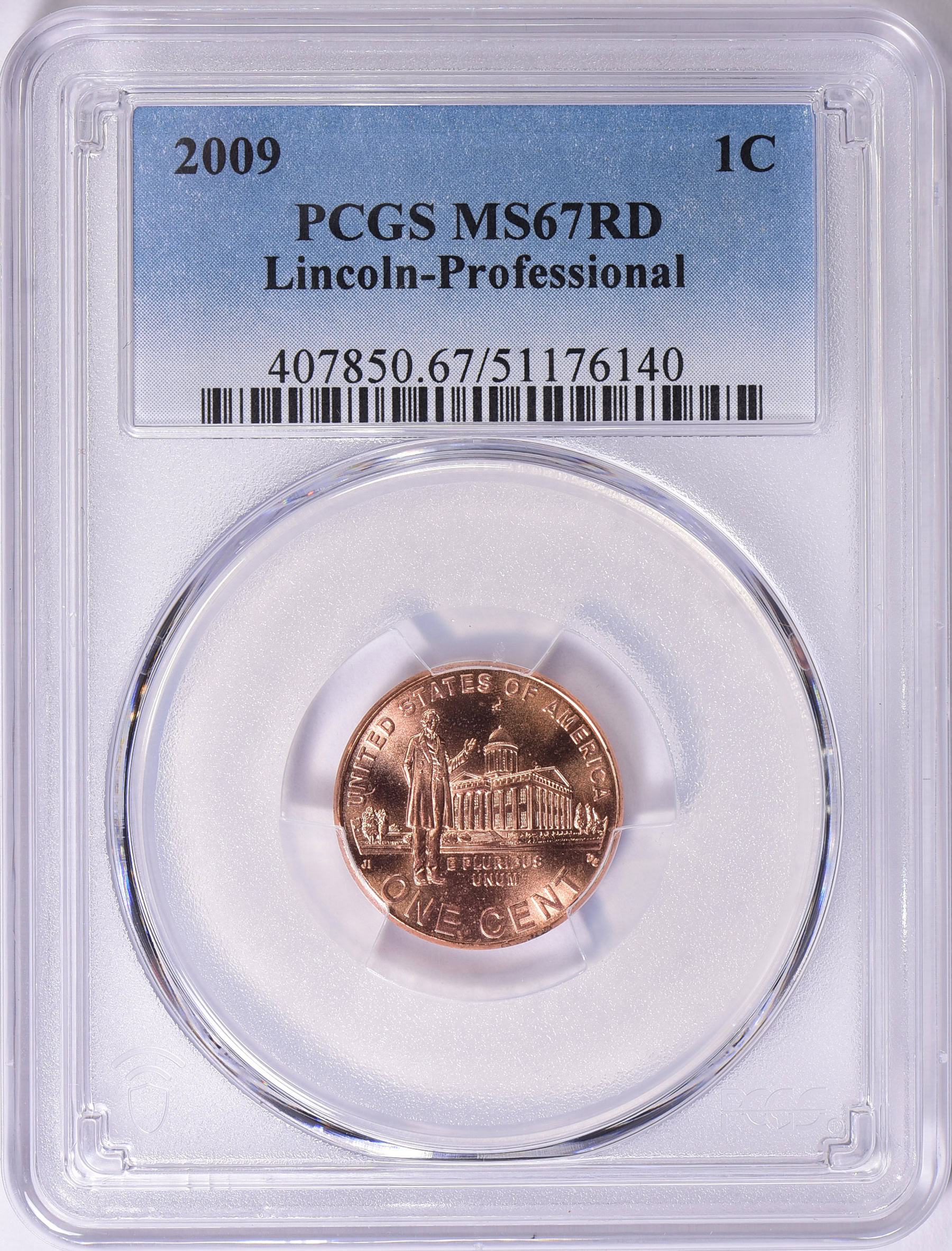 2009 Lincoln Cent Professional Life PCGS MS-67 RD (Item 1850476) | GreatCollections Coin Auctions
