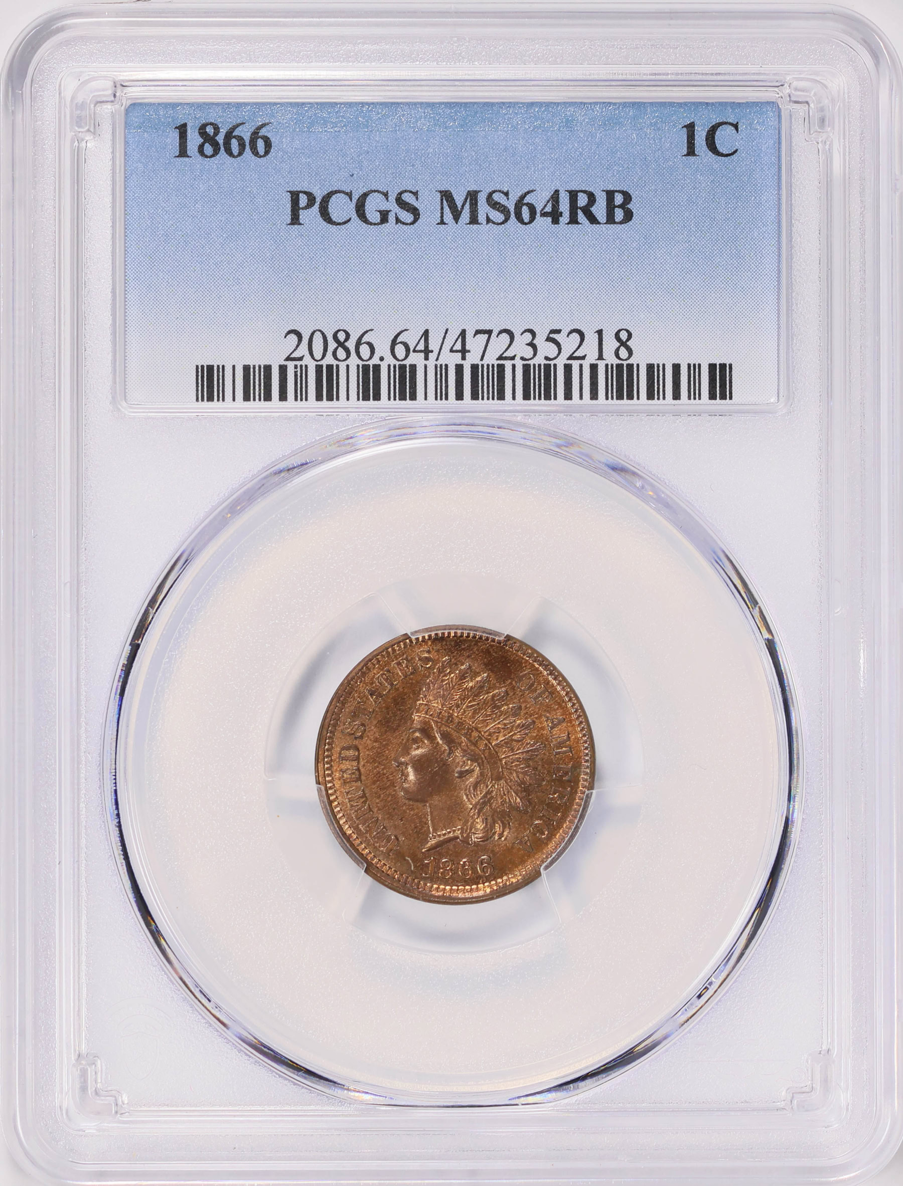 1866 Indian Cent PCGS MS-64 RB (Item 1850481) | GreatCollections Coin Auctions