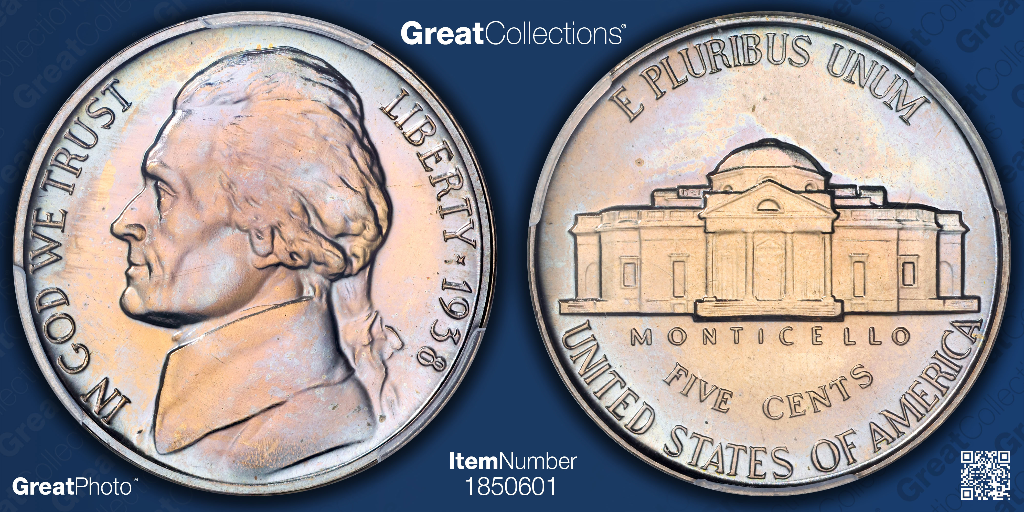 1938 Jefferson Nickel Re-Engraved Obverse Design FS-401 PCGS Proof-66 ...