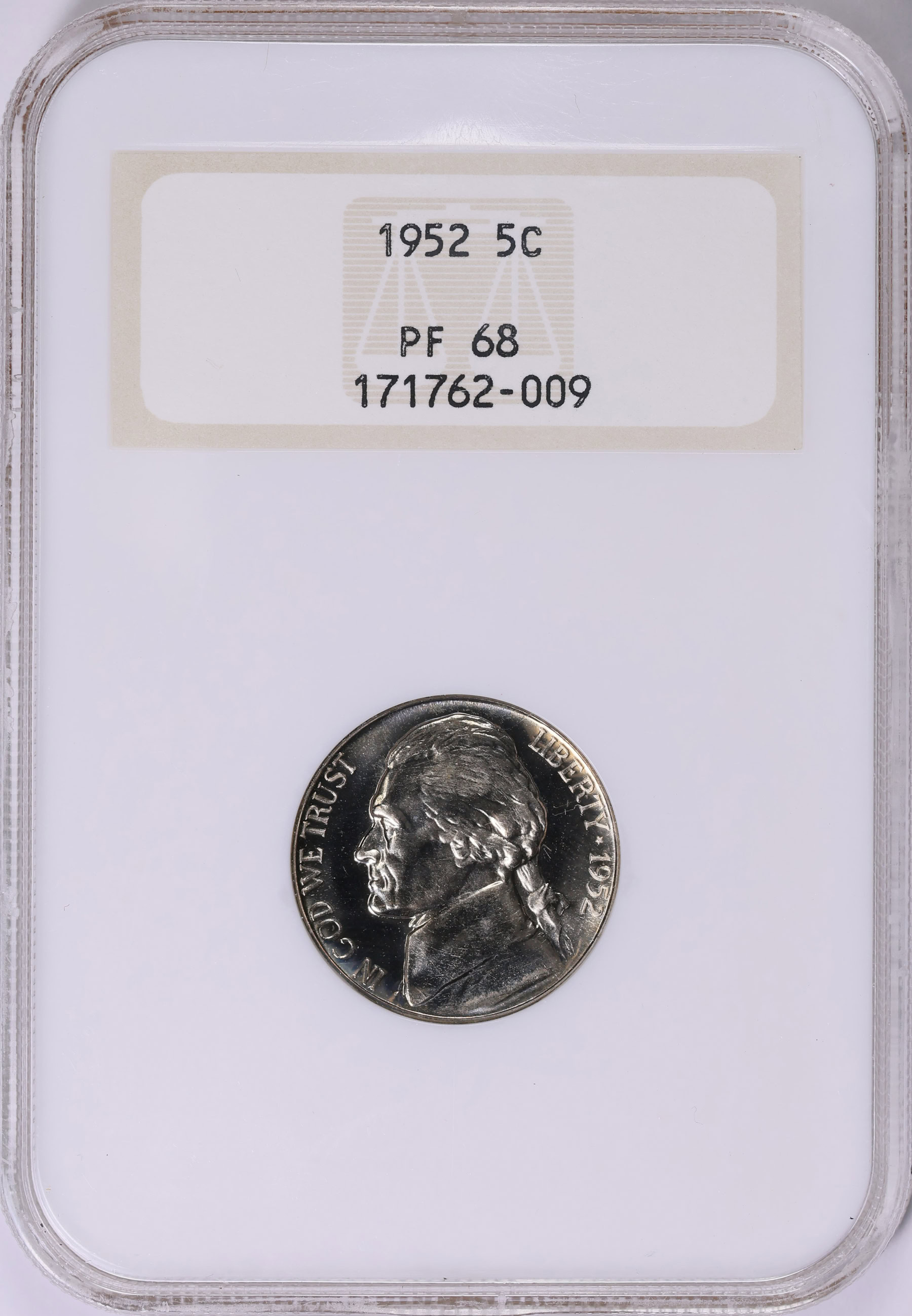 1952 Jefferson Nickel NGC Proof-68 OH (Item 1850609) | GreatCollections ...