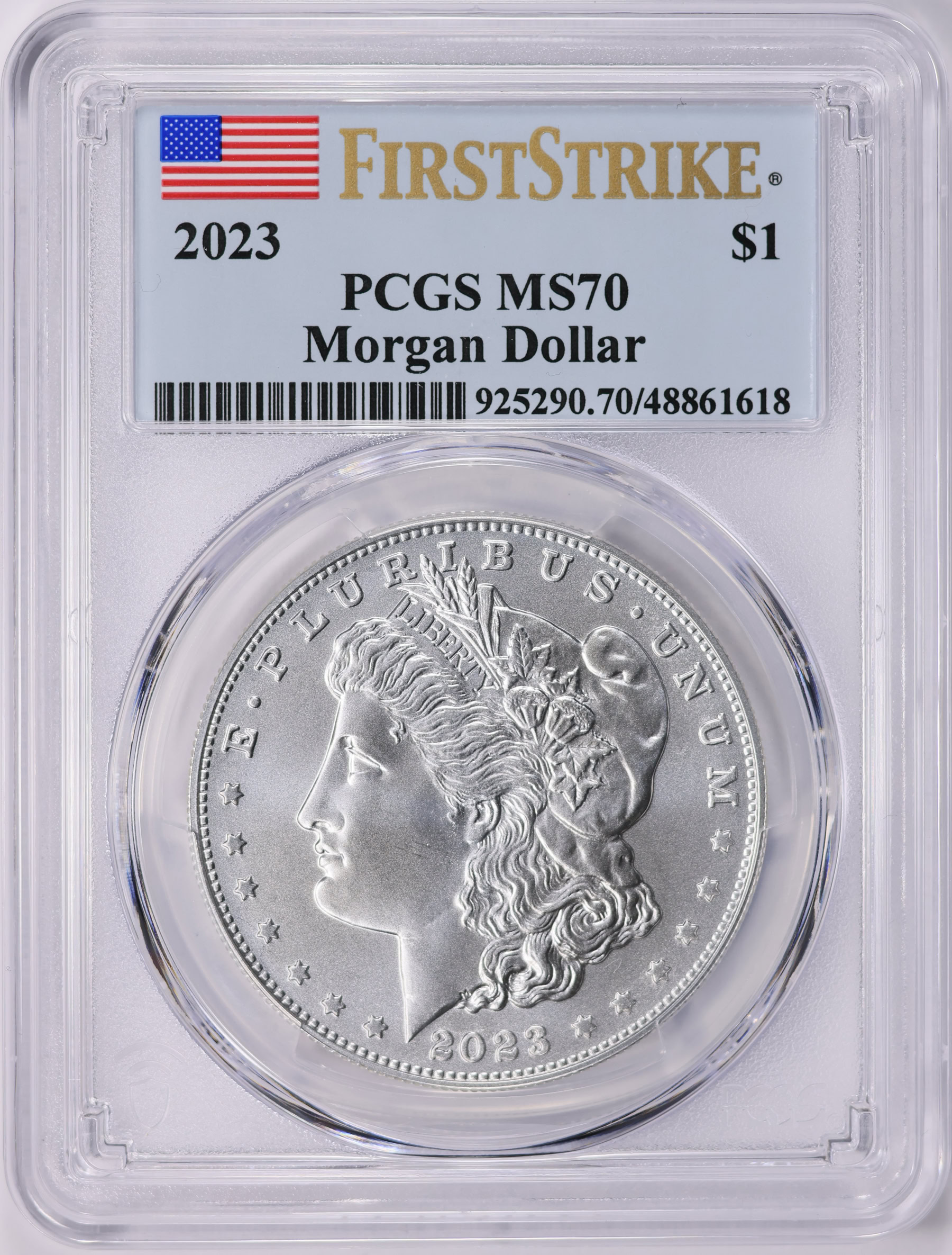 2023 Morgan Silver Dollar First Strike PCGS MS-70 | PCGS Cert #48861618 | GreatCollections Coin ...