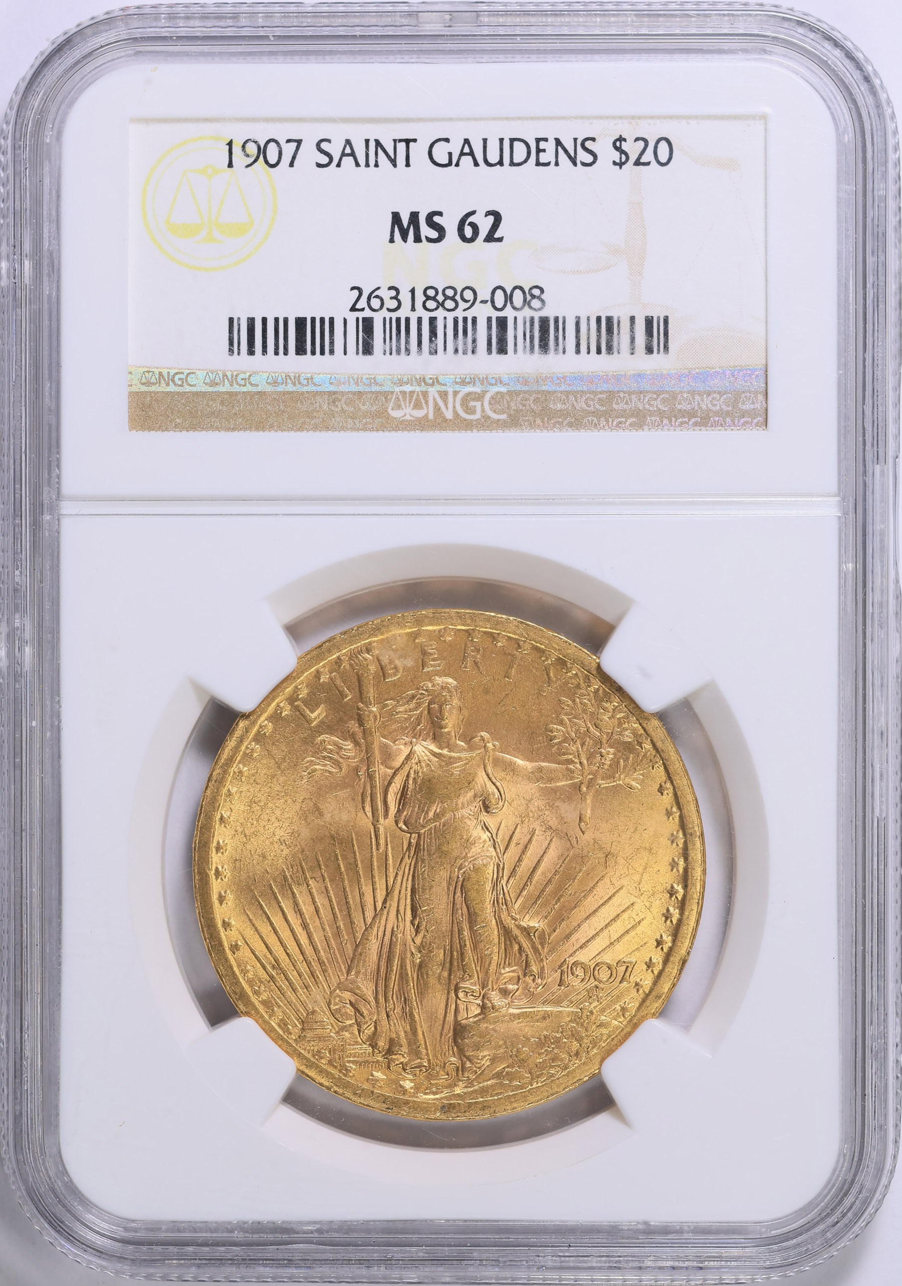 1907 Saint-Gaudens Gold Double Eagle Arabic Numerals NGC MS-62 (Item 1850713) | GreatCollections ...