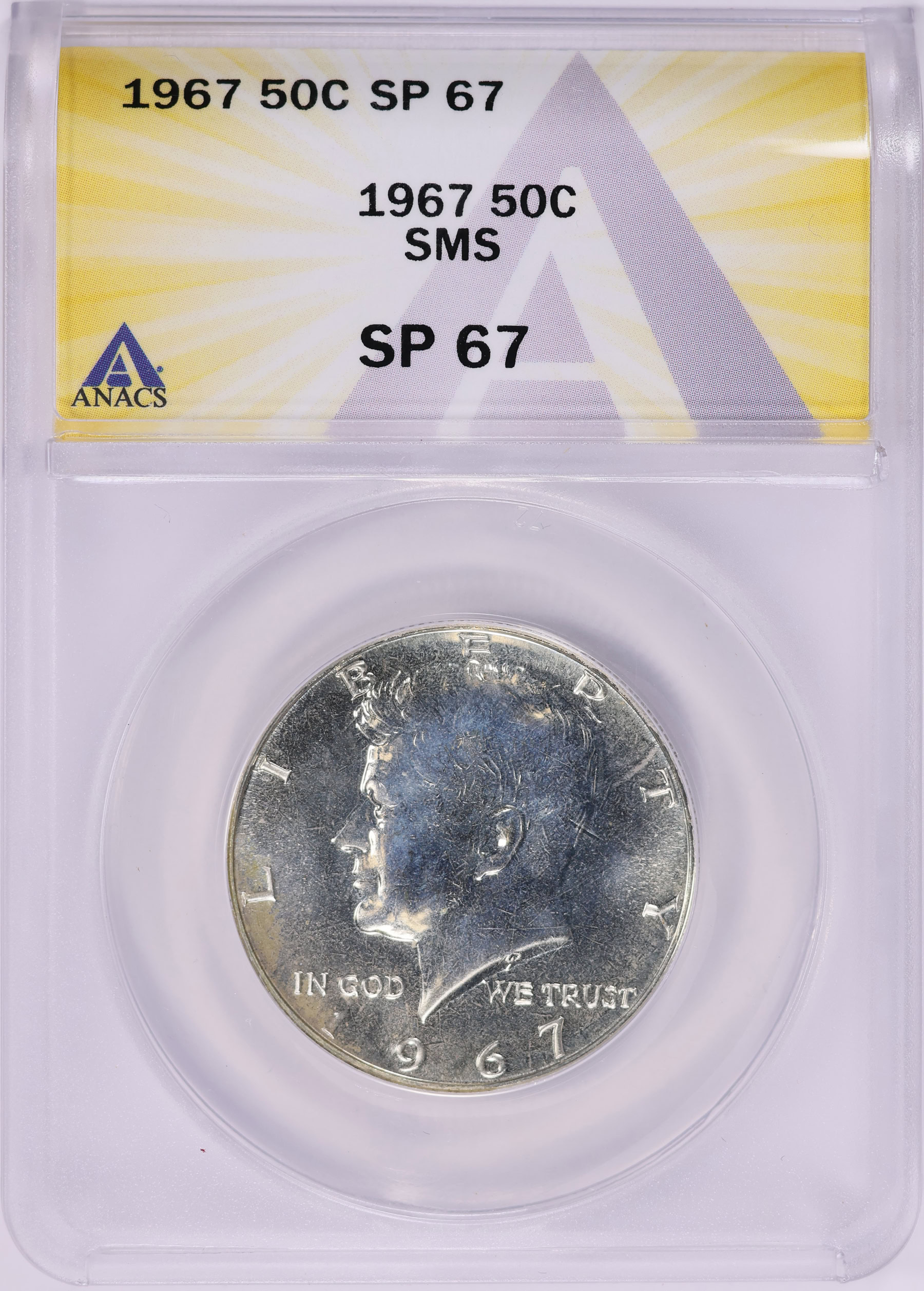 1967 Kennedy Half Dollar SMS ANACS SP-67 (Item 1850760 ...