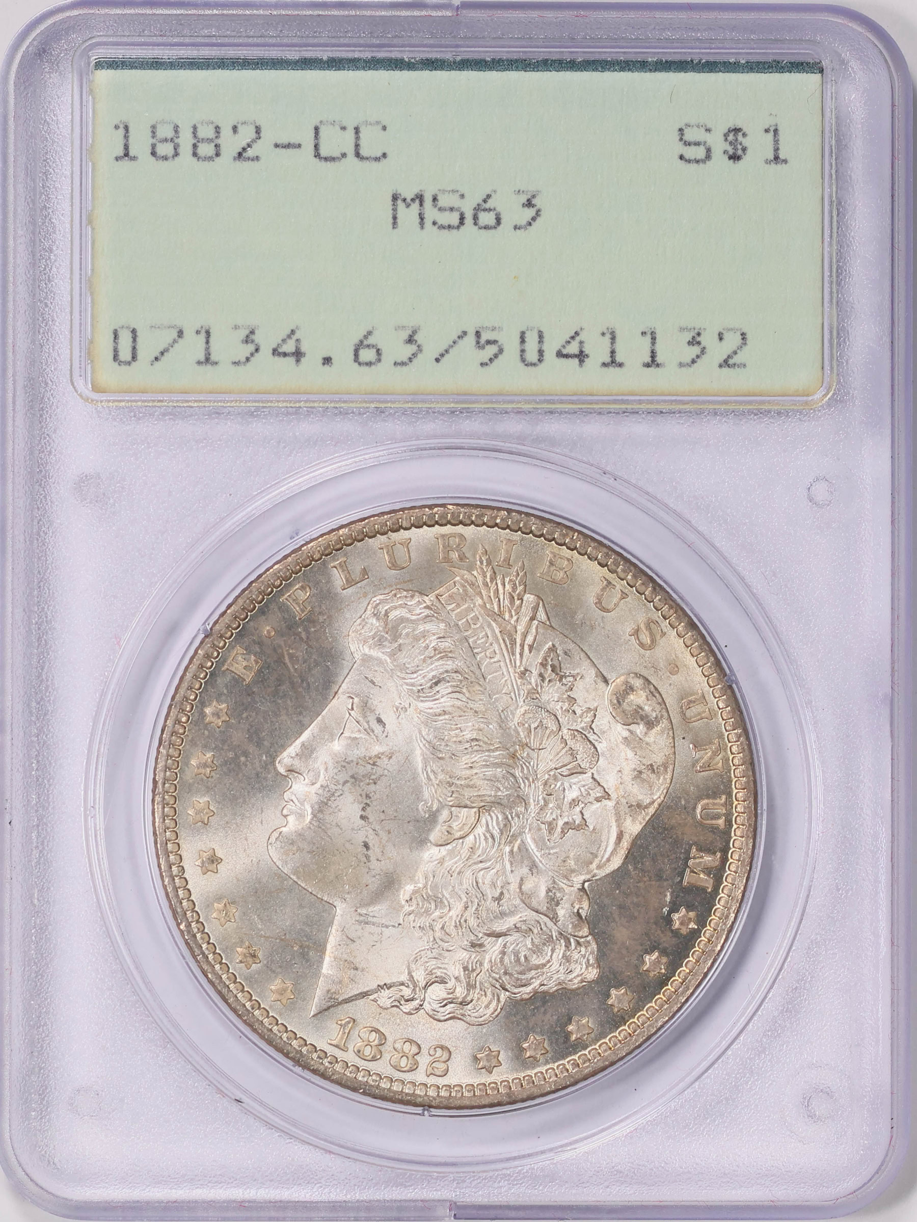 1882-CC Morgan Silver Dollar PCGS MS-63 OGH (1st Gen) (Item 1850792) | GreatCollections Coin ...