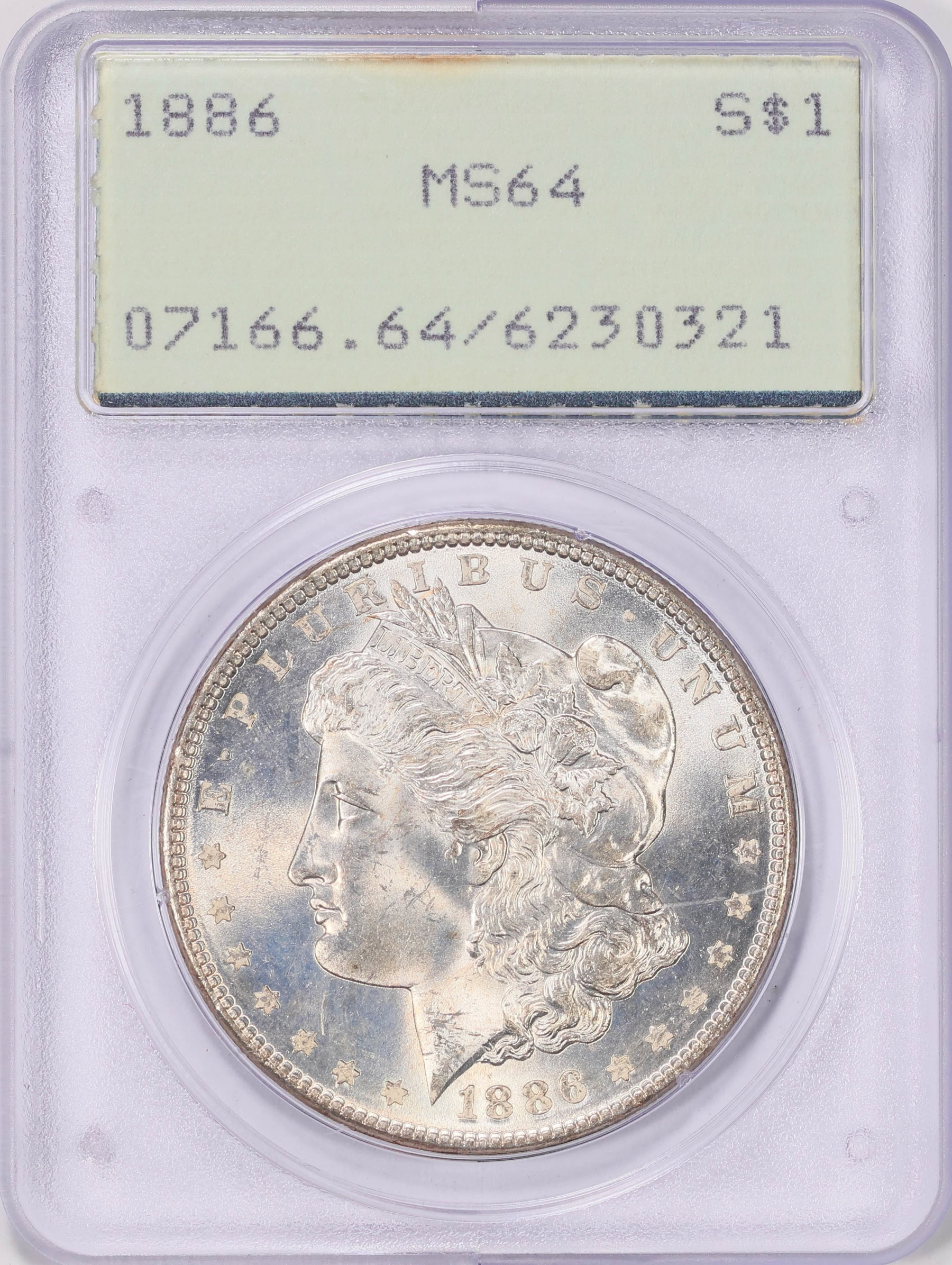1886 Morgan Silver Dollar PCGS MS-64 OGH (1st Gen) (Item 1850794) | GreatCollections Coin Auctions