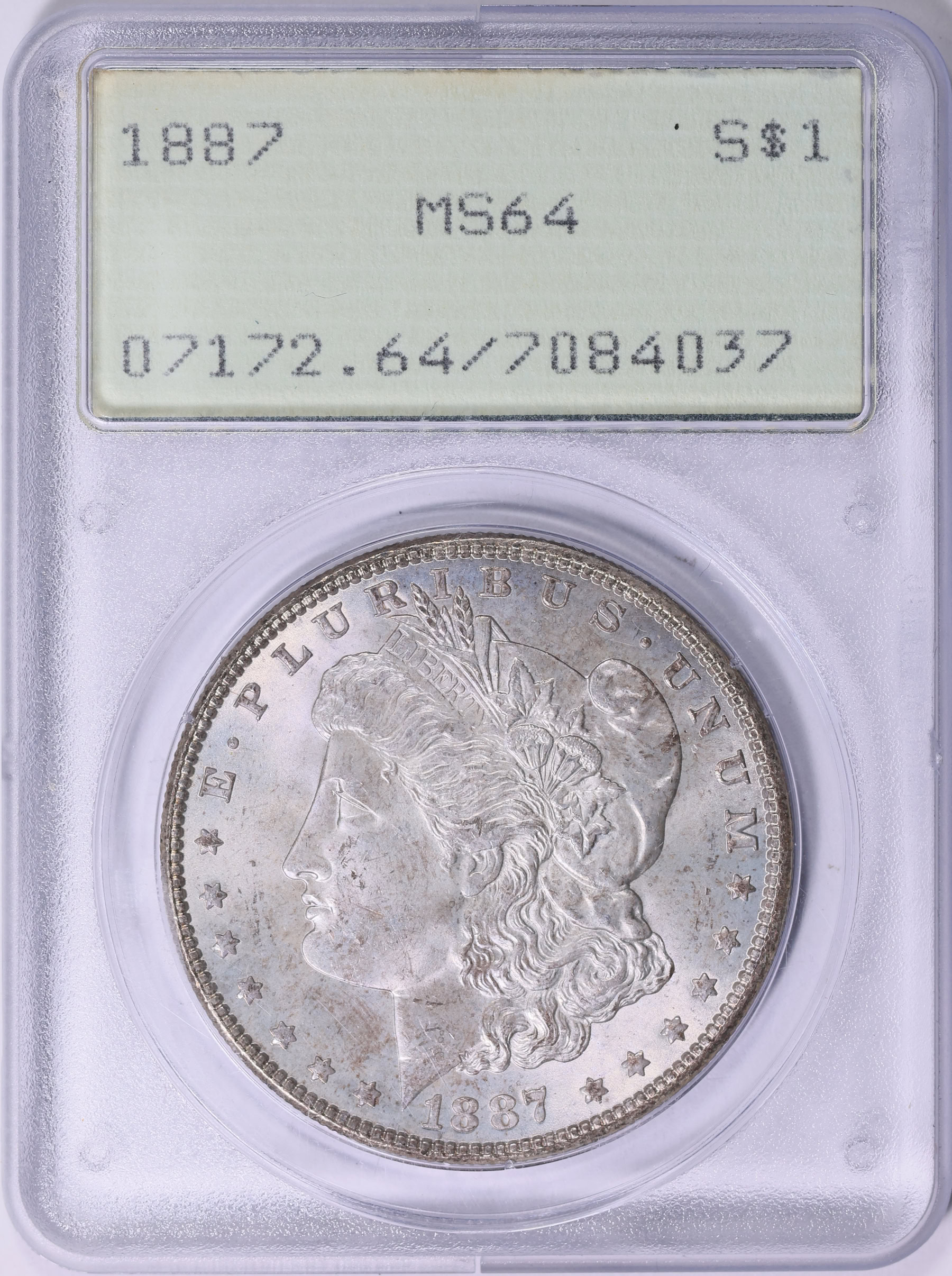 1887 Morgan Silver Dollar PCGS MS-64 OGH (1st Gen) (Item 1850798) | GreatCollections Coin Auctions