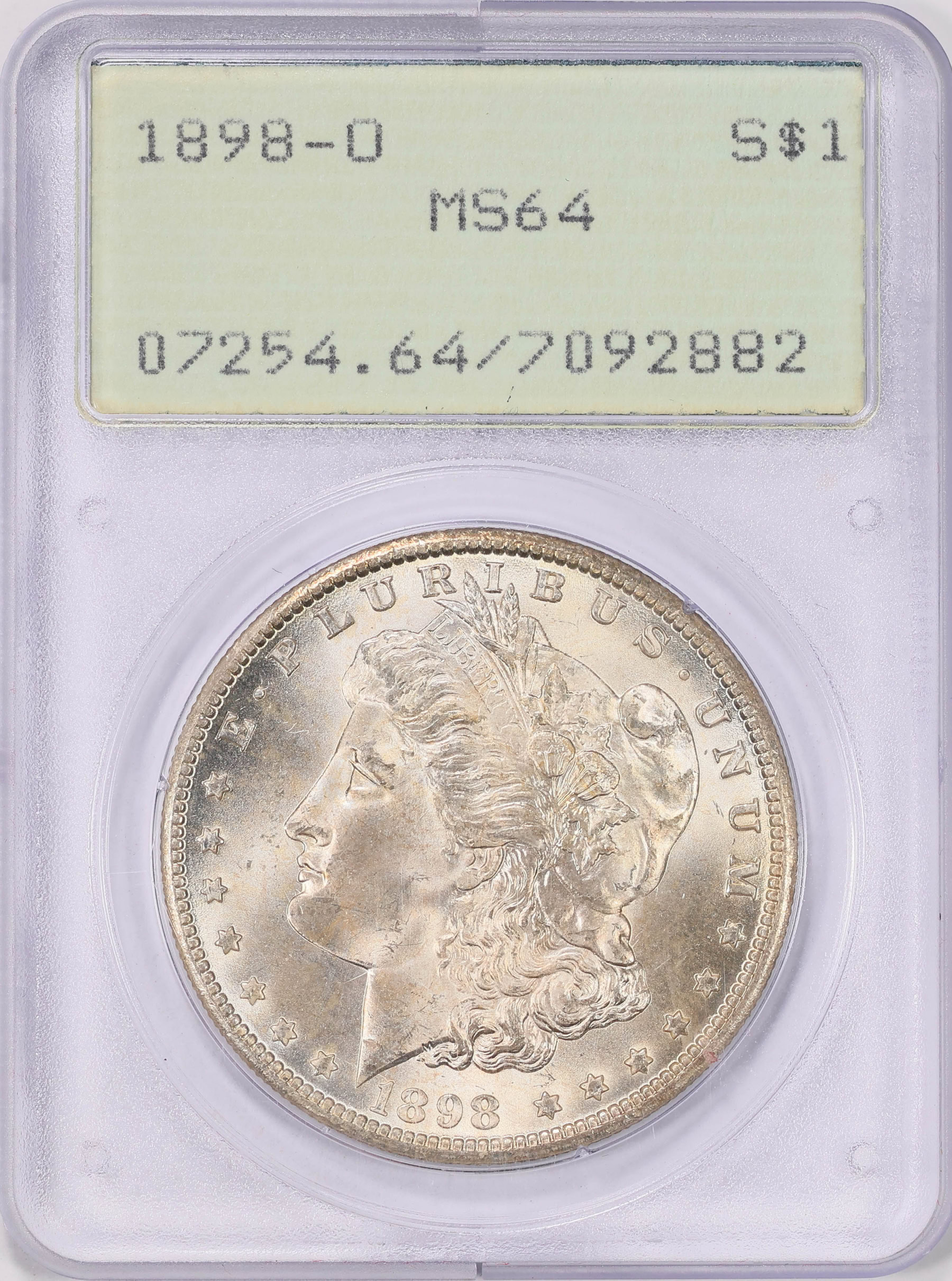 1898-O Morgan Silver Dollar PCGS MS-64 OGH (1st Gen) (Item 1850801) | GreatCollections Coin Auctions