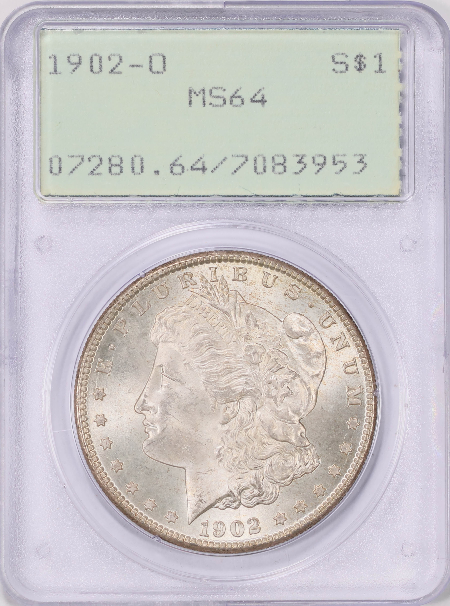 1902-O Morgan Silver Dollar PCGS MS-64 OGH (1st Gen) (Item 1850804) | GreatCollections Coin Auctions