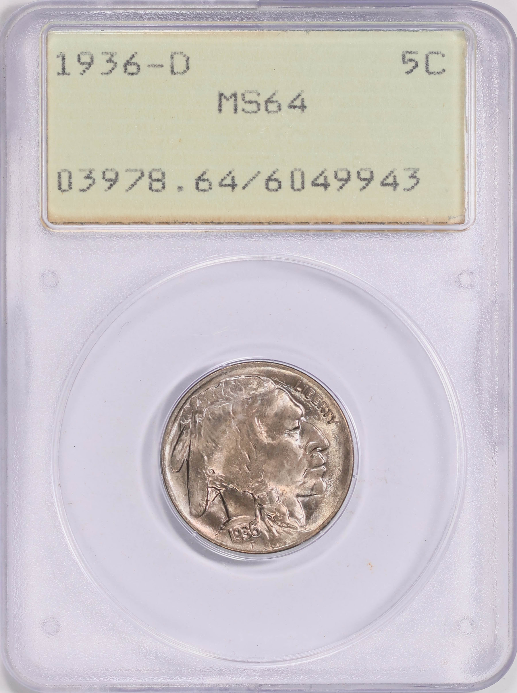 1936-D Buffalo Nickel PCGS MS-64 OGH (1st Gen) (Item 1850809 ...