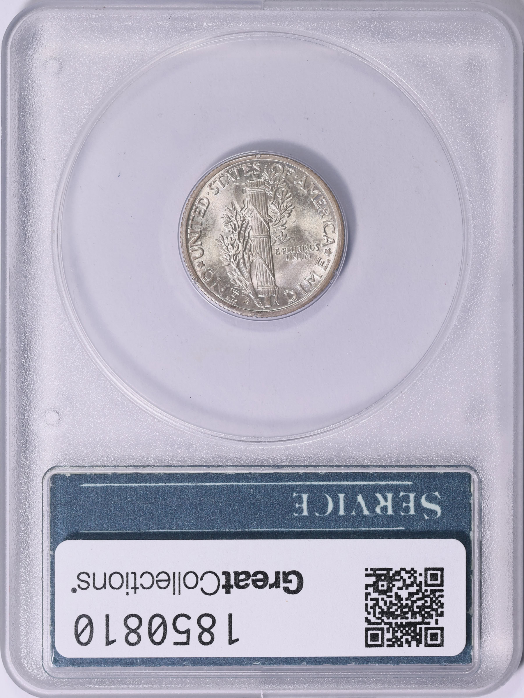 1938-D Mercury Dime PCGS MS-64 FB OGH (1st Gen) (Item 1850810) | GreatCollections Coin Auctions