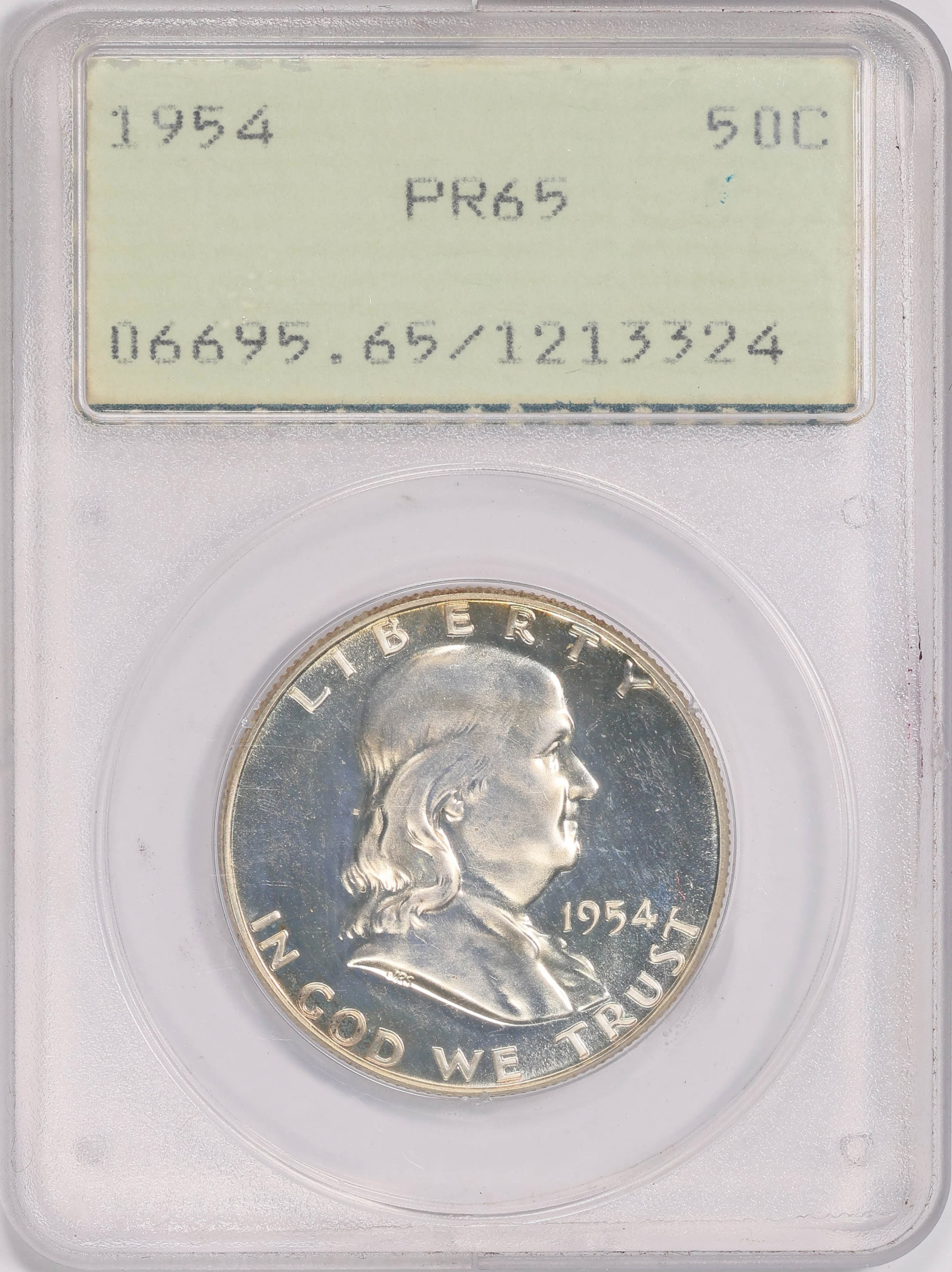 1954 Franklin Half Dollar PCGS Proof-65 OGH (1st Gen) (Item 1850821) | GreatCollections Coin ...