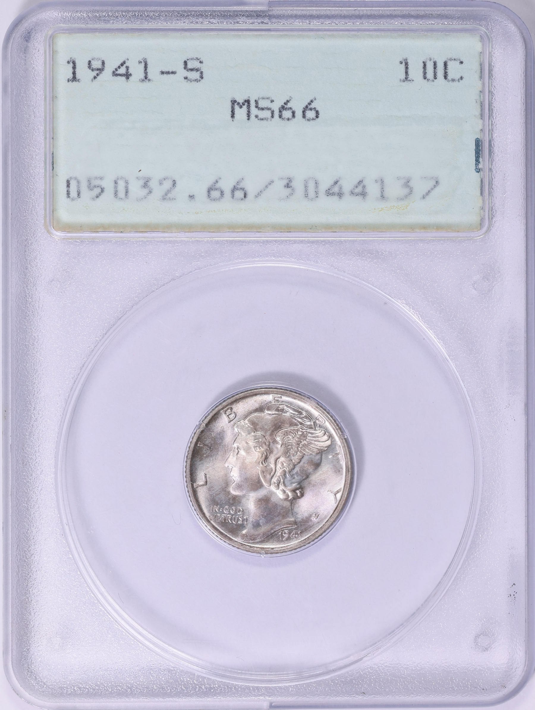 1941-S Mercury Dime PCGS MS-66 OGH (1st Gen) (Item 1850848) | GreatCollections Coin Auctions