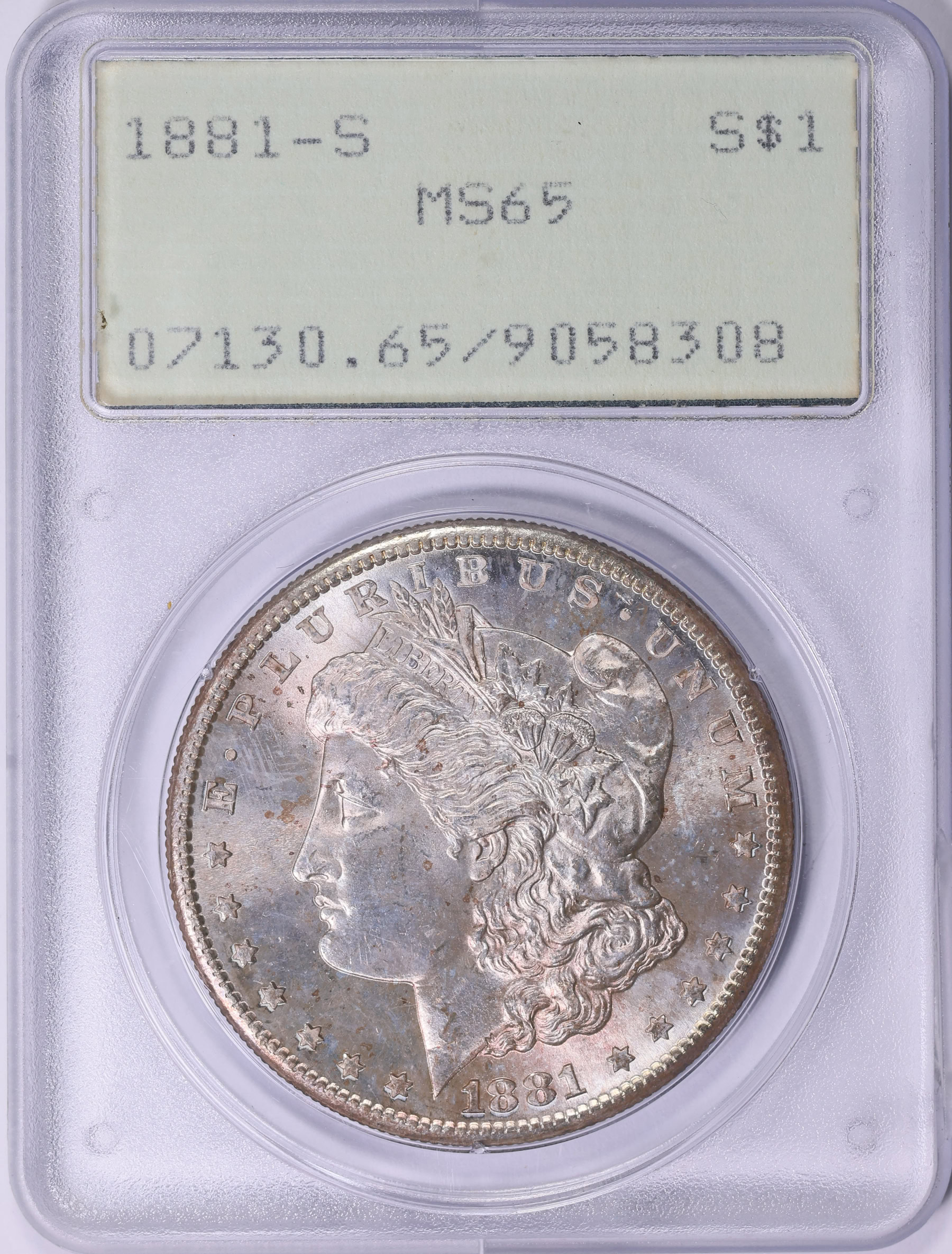 1881-S Morgan Silver Dollar PCGS MS-65 OGH (1st Gen) (Item 1850875) | GreatCollections Coin Auctions