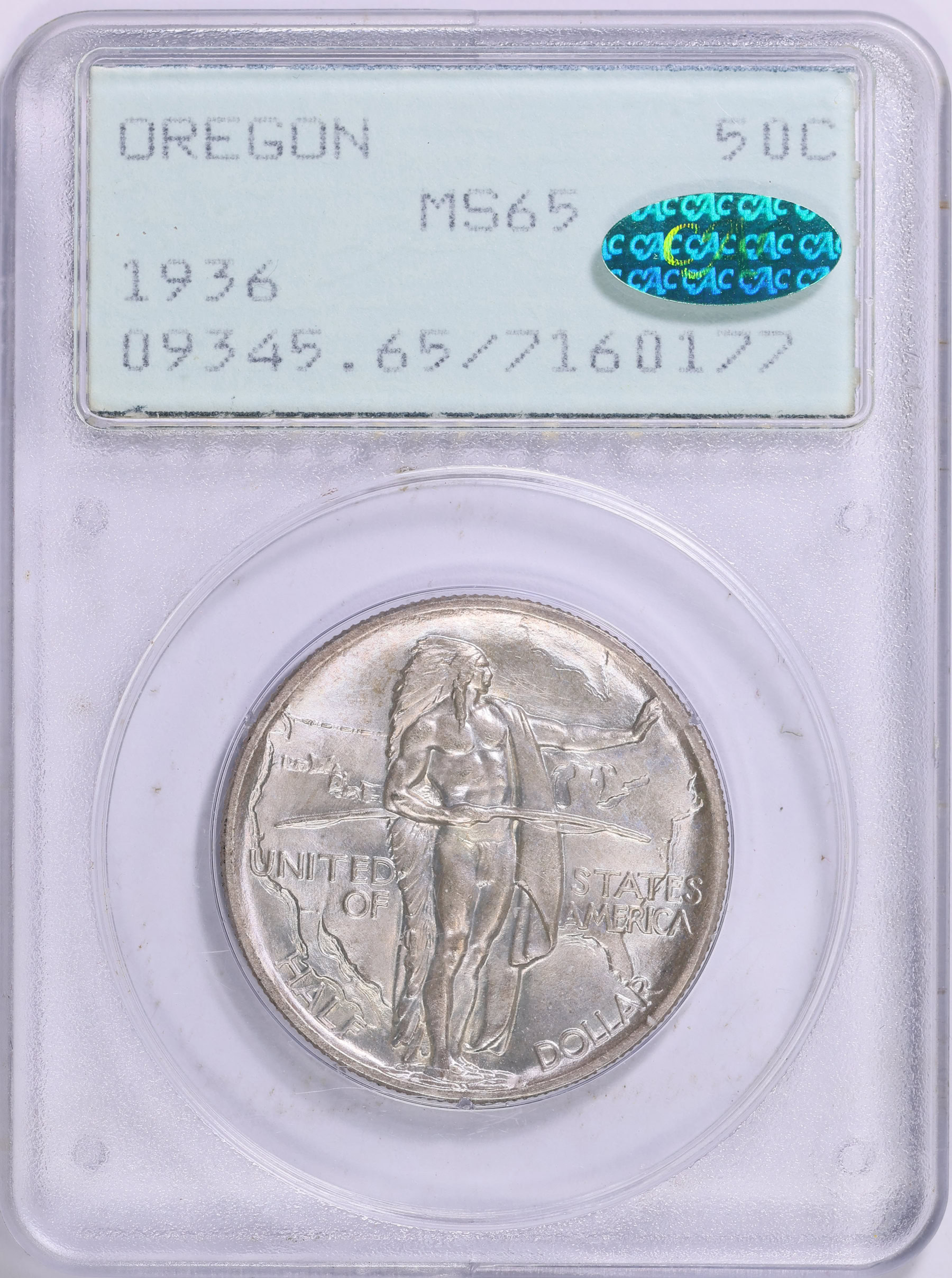 1936 Oregon Trail Memorial Half Dollar PCGS MS-65 (CAC Green) OGH (1st Gen) (Item 1850890 ...