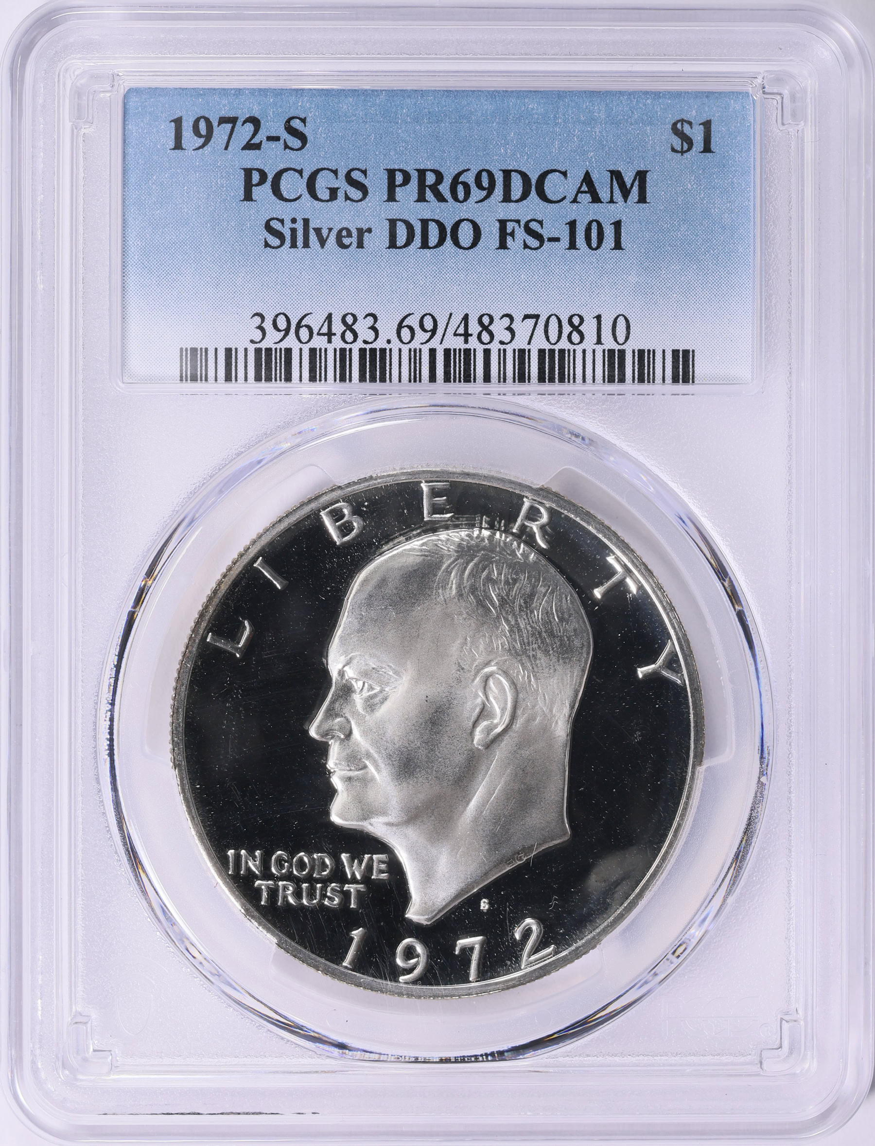 1972-S Eisenhower Dollar Silver Doubled Die Obverse FS-101 PCGS Proof-69 DCAM (Item 1850949 ...
