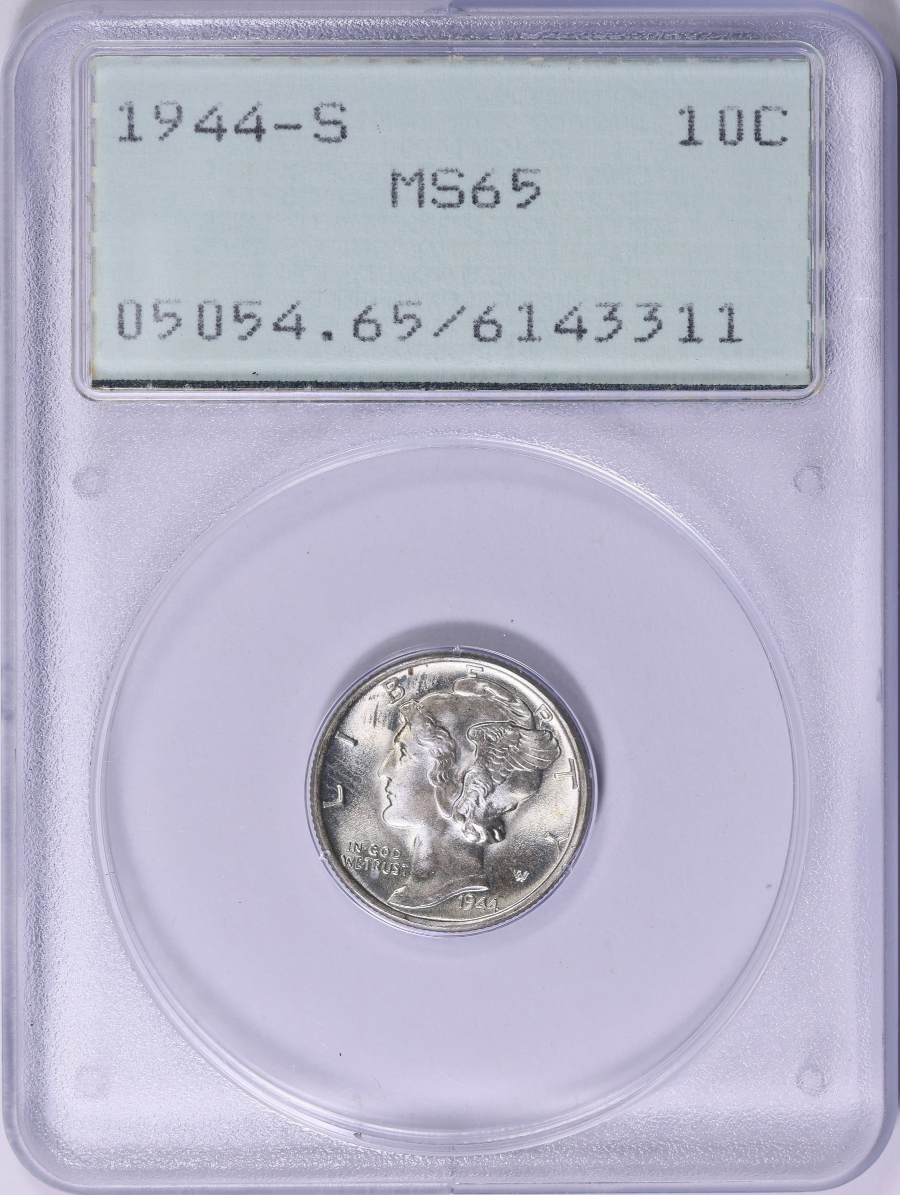 1944-S Mercury Dime PCGS MS-65 OGH (1st Gen) (Item 1850983) | GreatCollections Coin Auctions