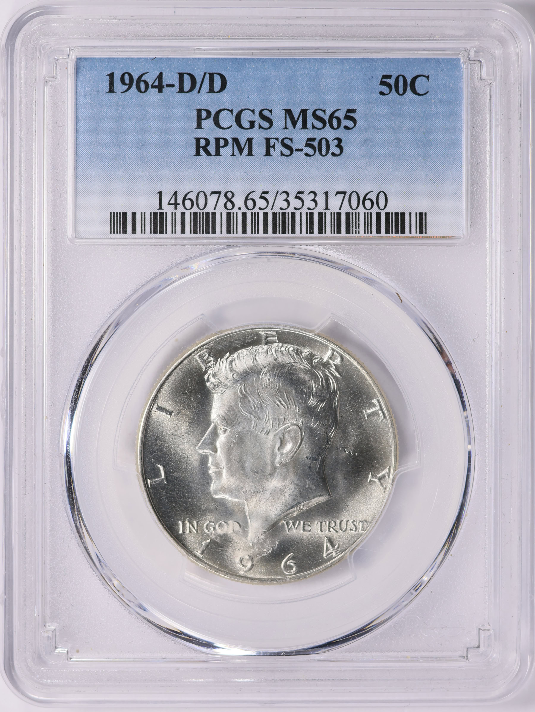1964-D/D Kennedy Half Dollar Repunched Mintmark FS-503 PCGS MS-65 (Item 1850987 ...