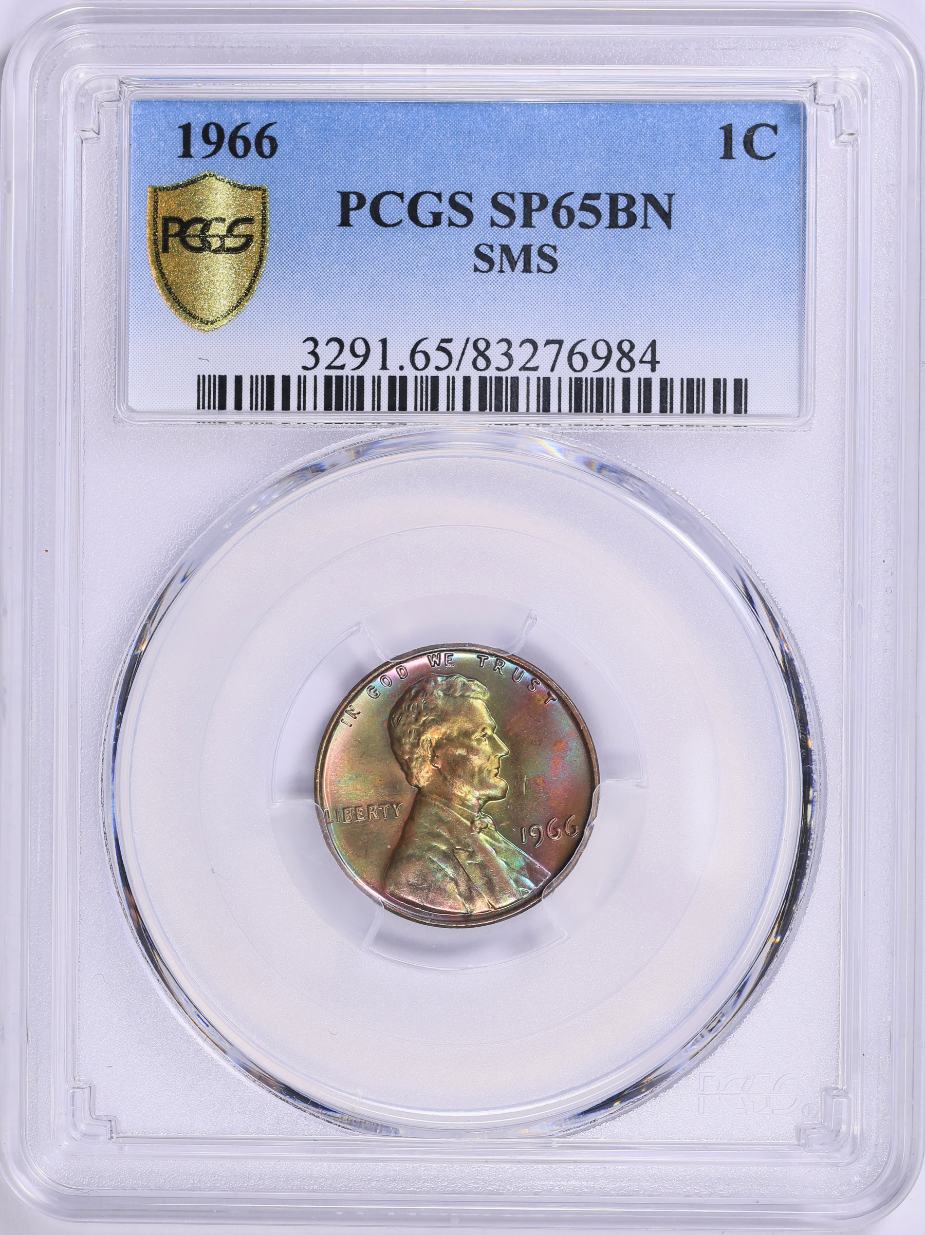 1966 Lincoln Cent SMS PCGS SP-65 BN (Toned) (Item 1851053 ...