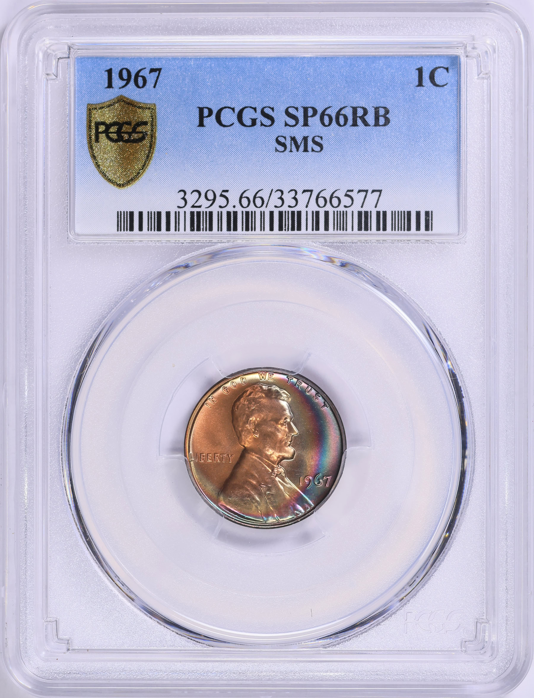 1967 Lincoln Cent SMS PCGS SP-66 RB (Toned) (Item 1851054 ...