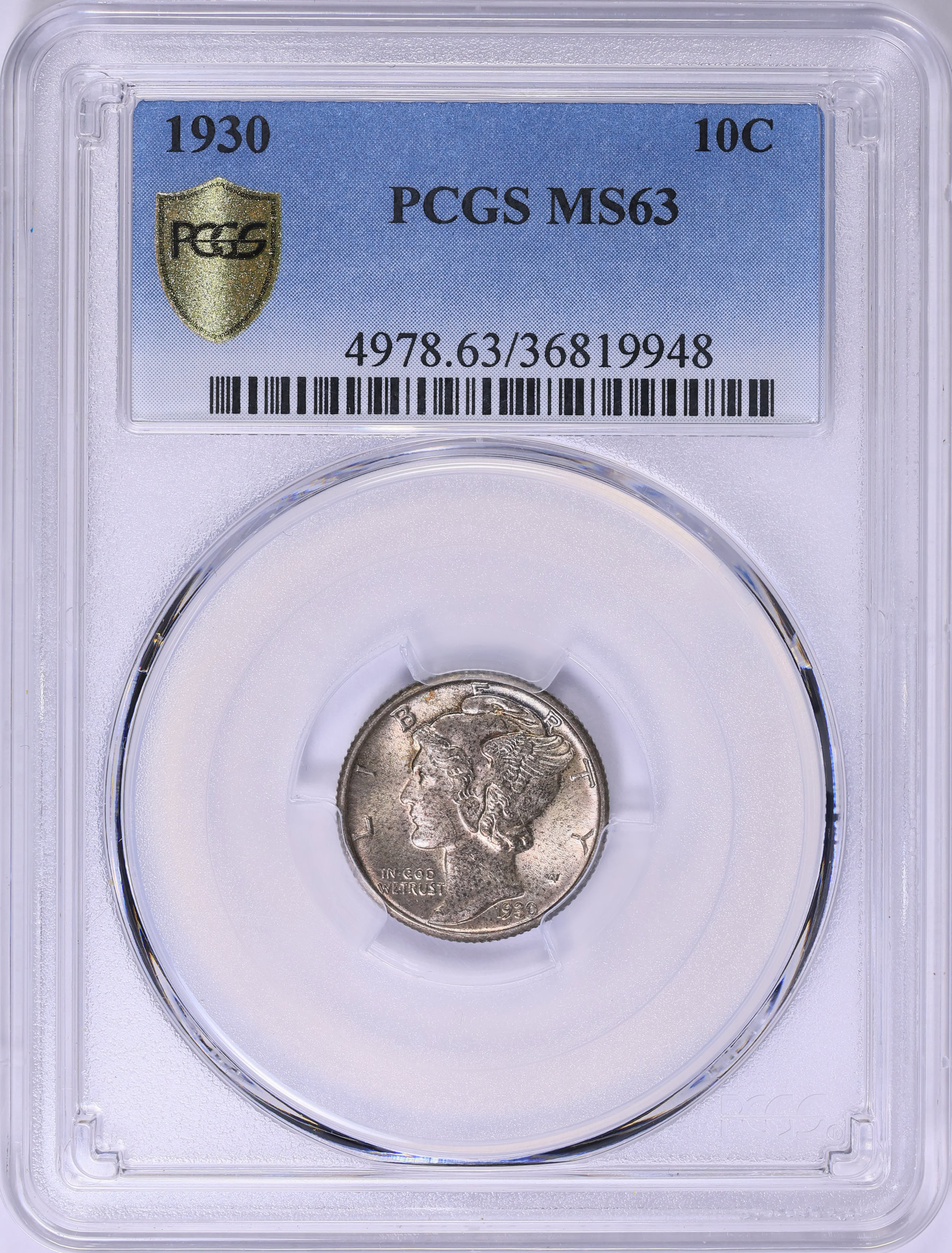 1930 Mercury Dime PCGS MS-63 (Toned) (Item 1851109) | GreatCollections Coin Auctions