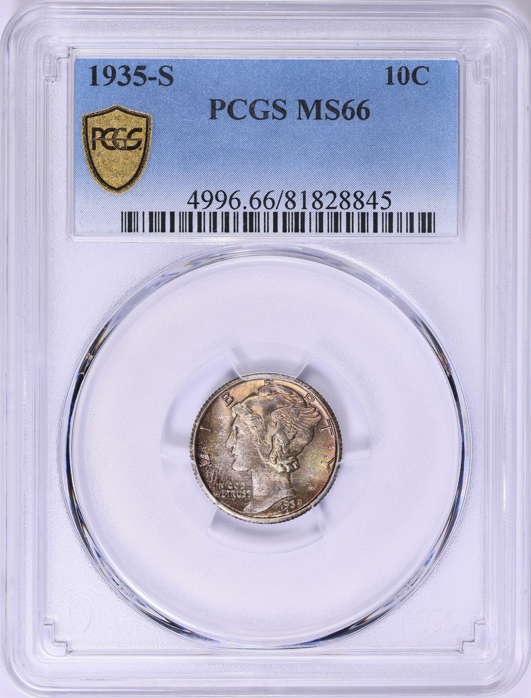 1935-S Mercury Dime PCGS MS-66 (Toned) (Item 1851112) | GreatCollections Coin Auctions