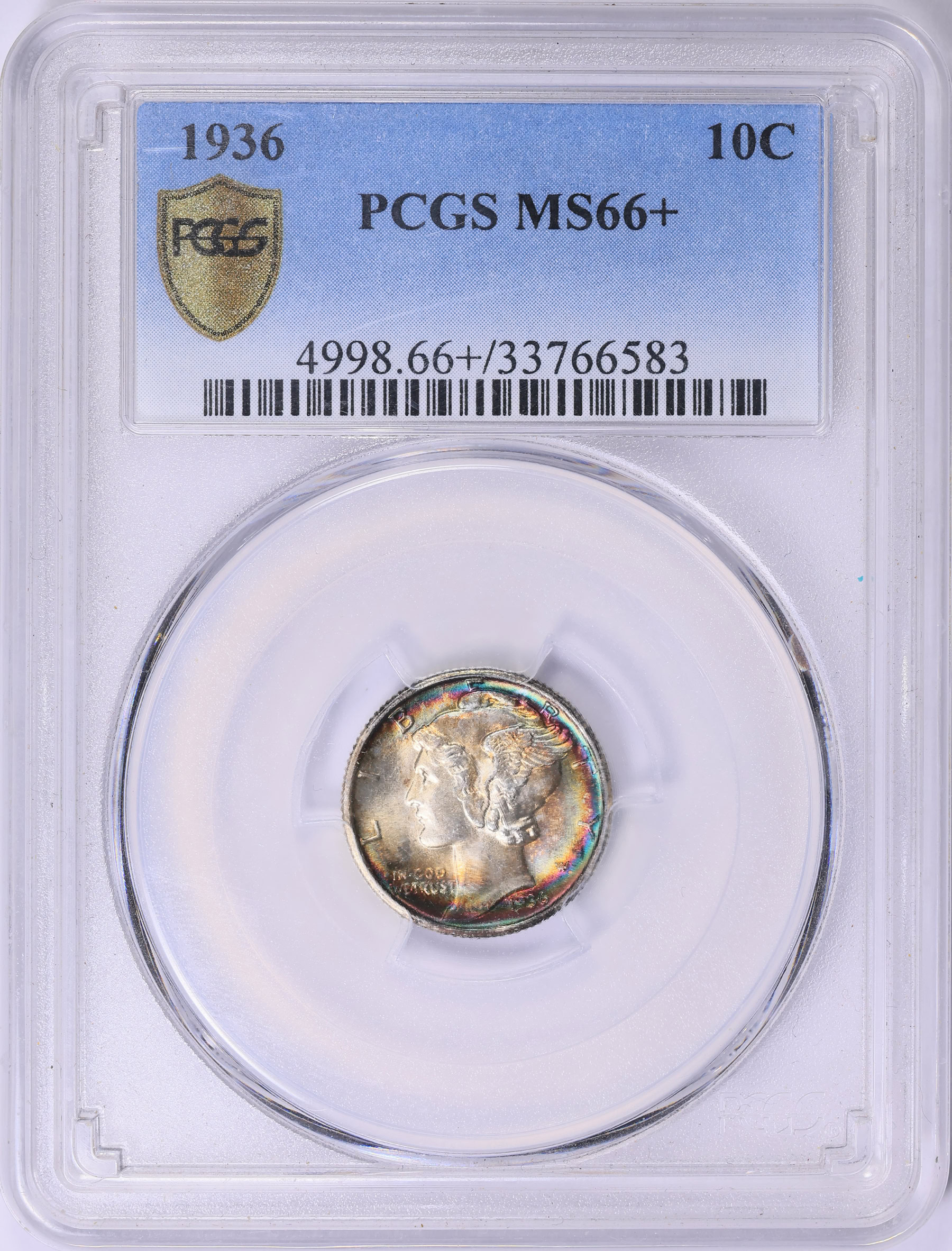 1936 Mercury Dime PCGS MS-66+ (Toned) (Item 1851113) | GreatCollections Coin Auctions