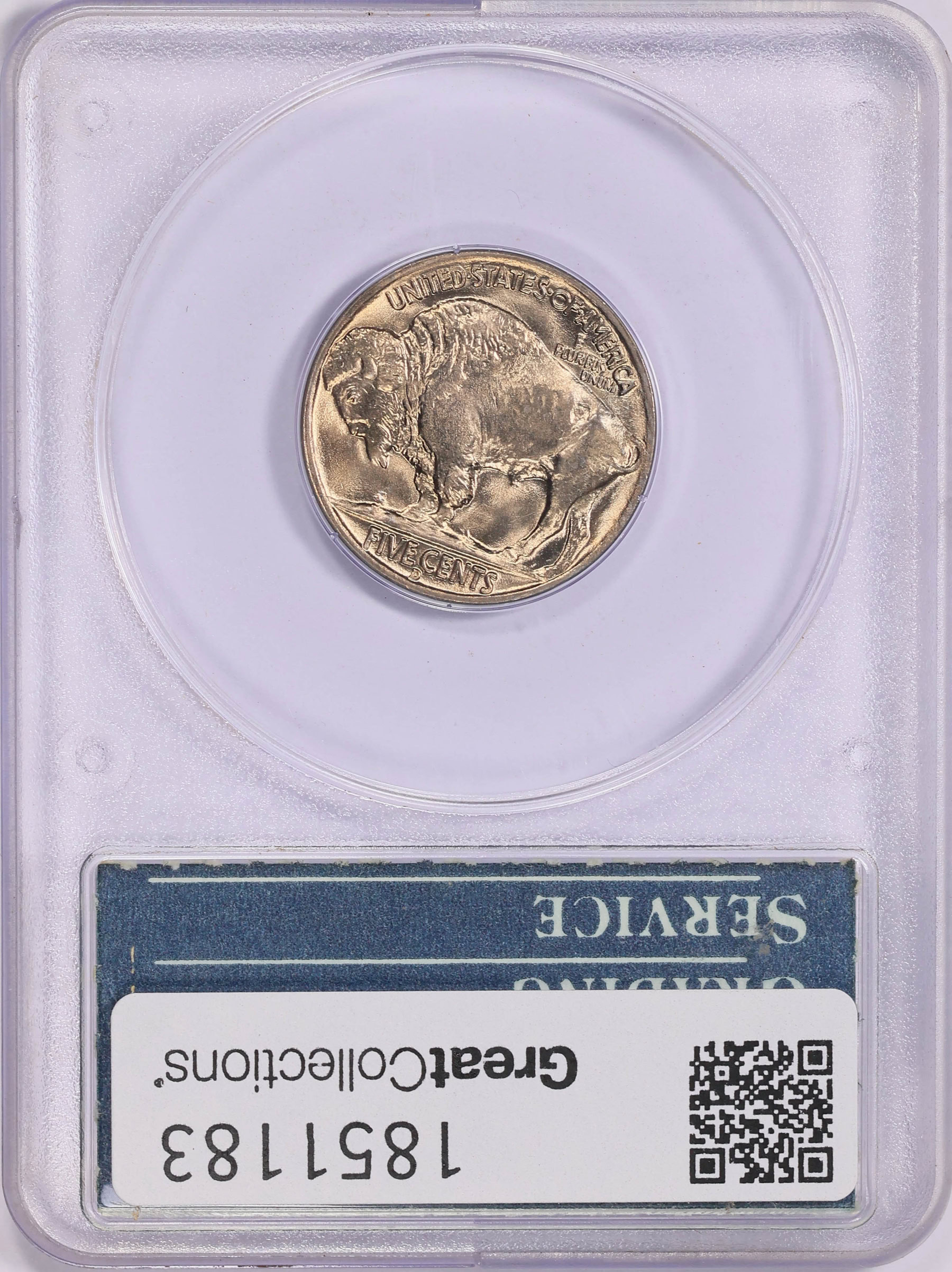 1938-D Buffalo Nickel PCGS MS-66 OGH (1st Gen) (Item 1851183) | GreatCollections Coin Auctions