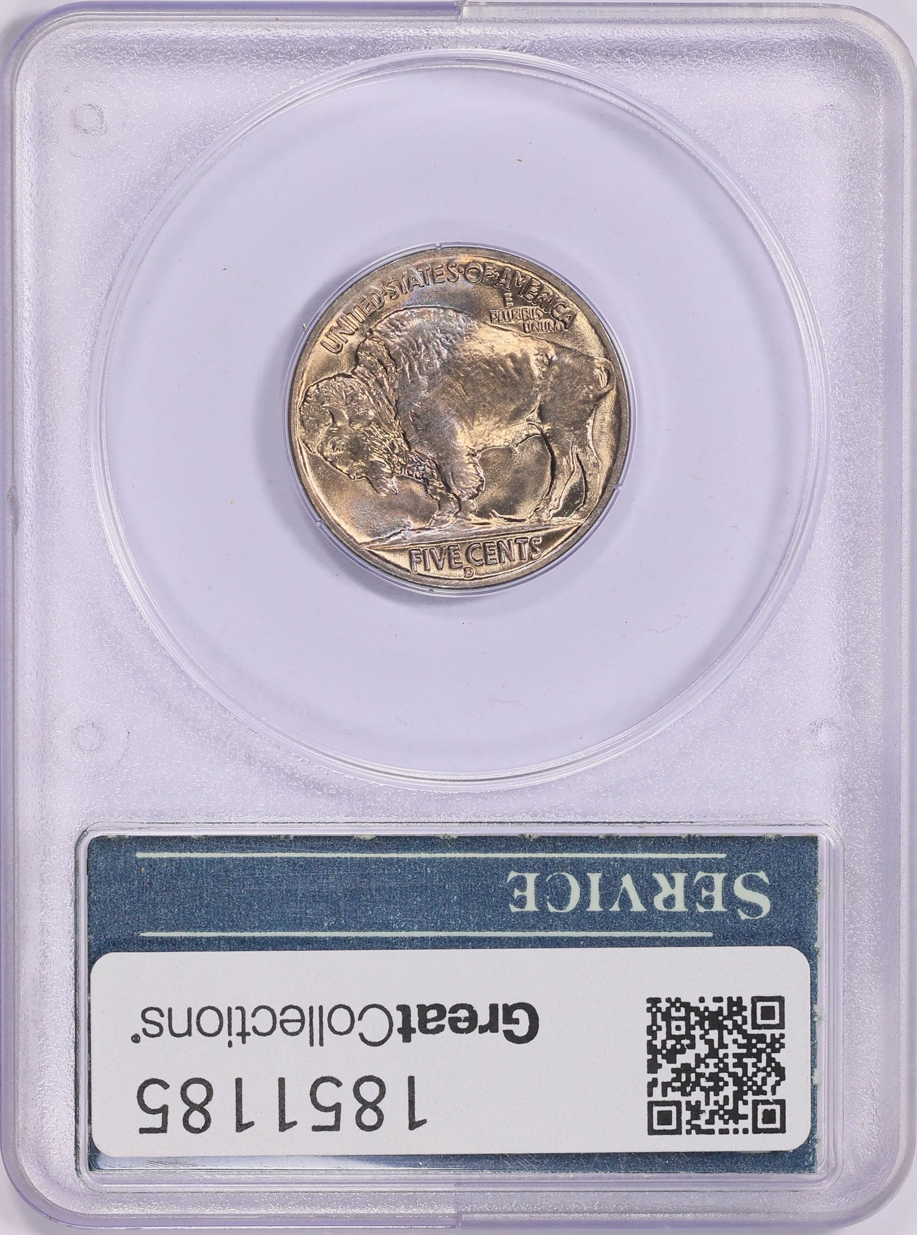 1938-D Buffalo Nickel PCGS MS-66 OGH (1st Gen) (Item 1851185) | GreatCollections Coin Auctions