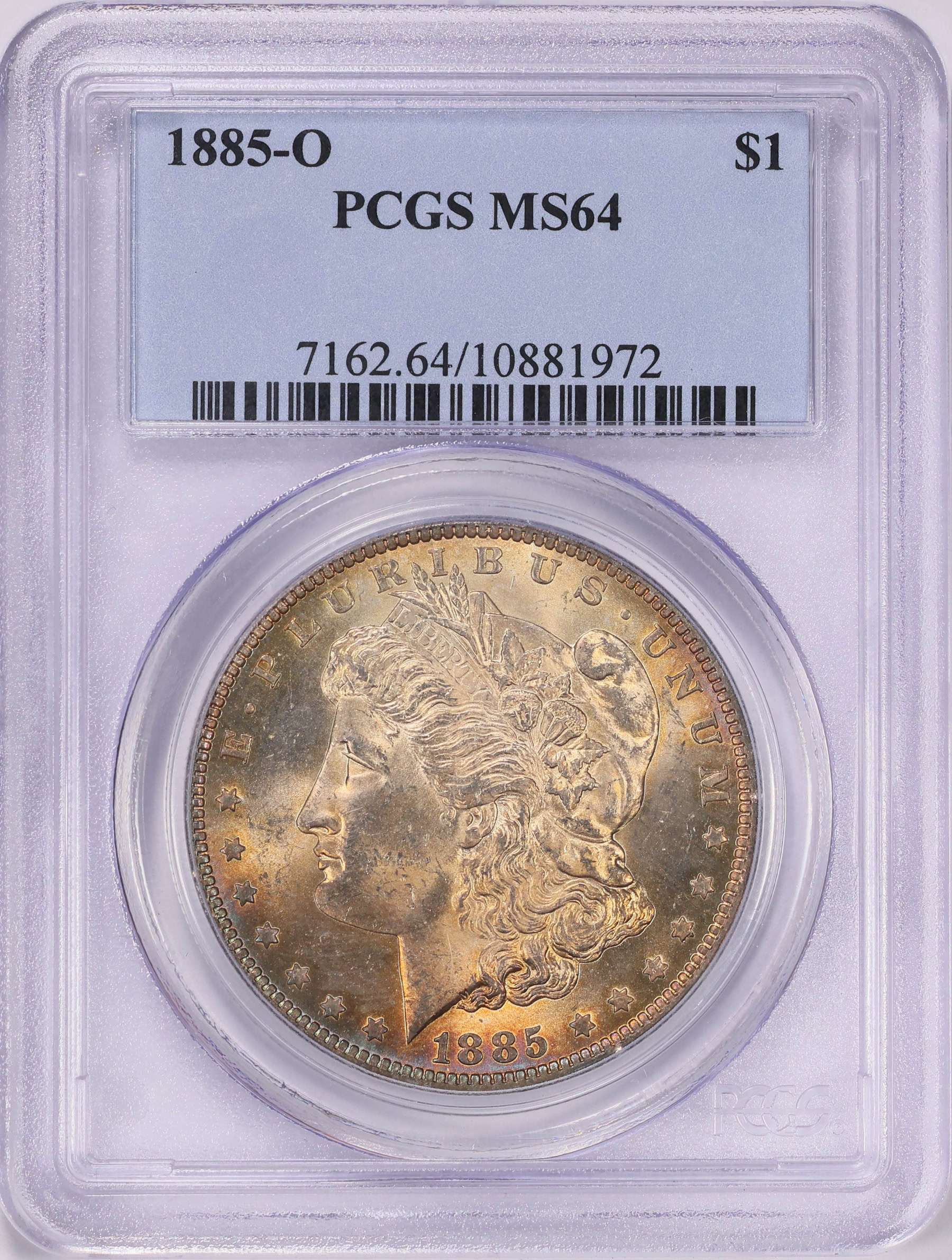 1885-O Morgan Silver Dollar PCGS MS-64 (Toned) (Item 1851196) | GreatCollections Coin Auctions