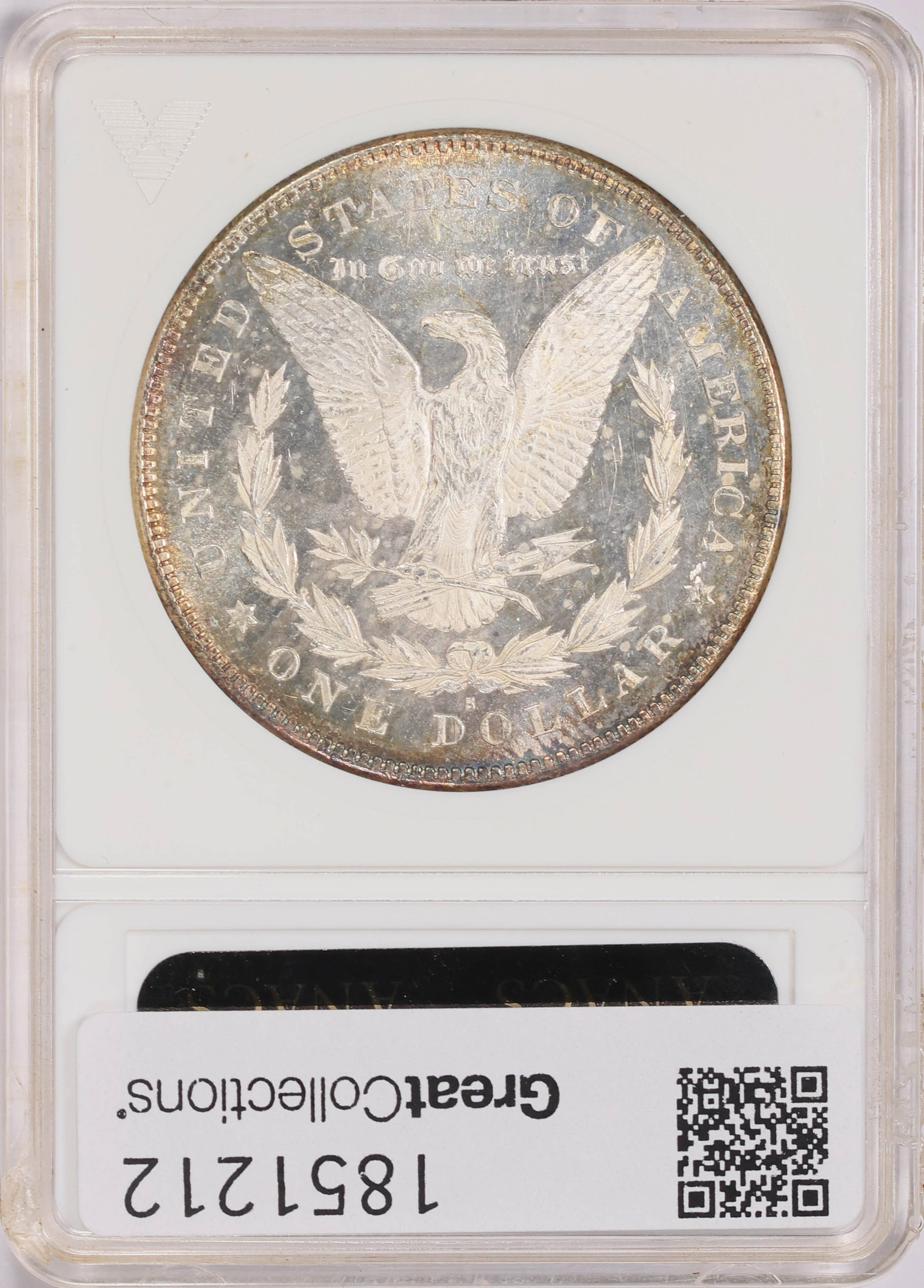1878-S Morgan Silver Dollar ANACS MS-63 OH (Toned) (Item 1851212) | GreatCollections Coin Auctions