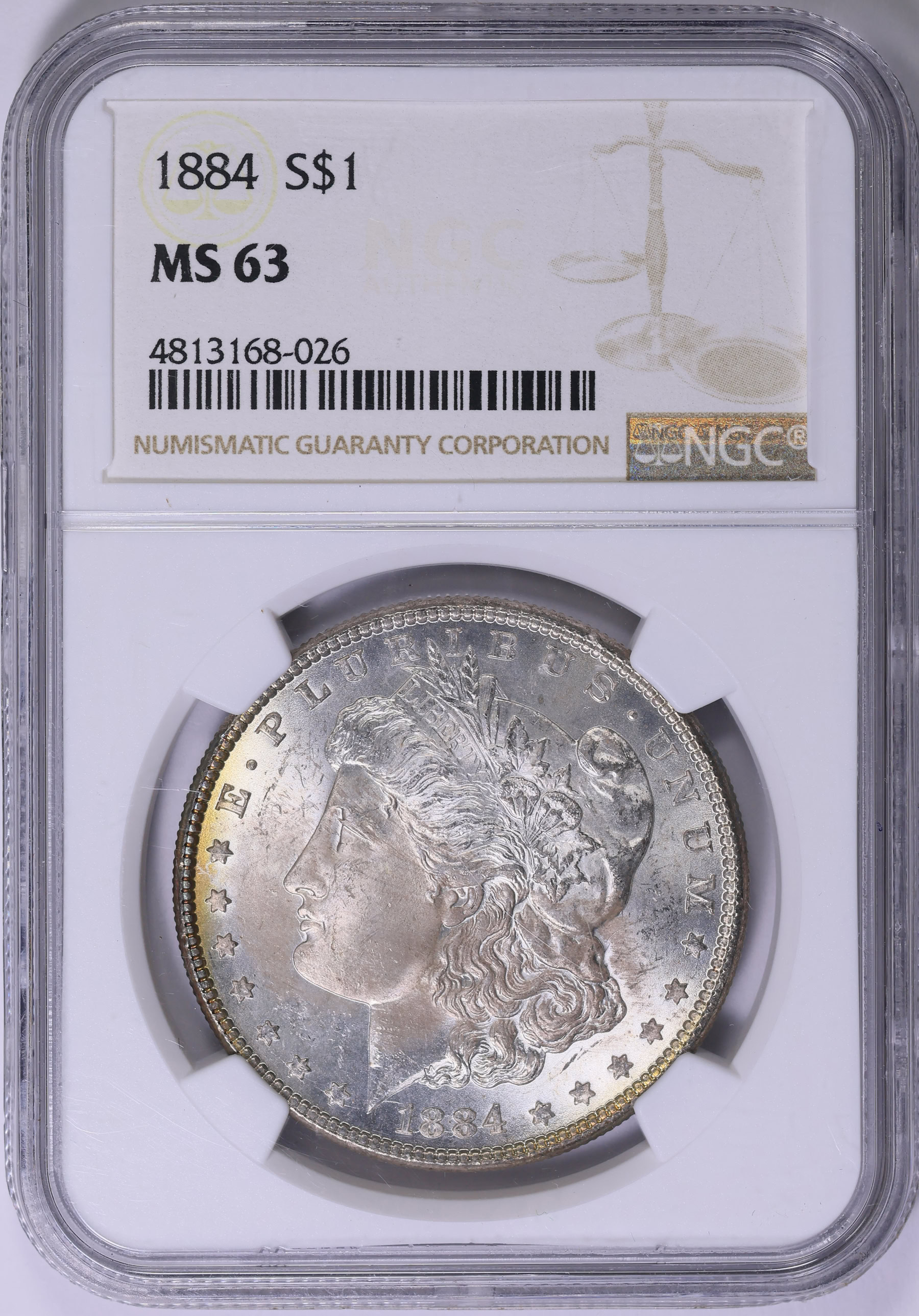 1884 Morgan Silver Dollar NGC MS-63 (Toned) (Item 1851400) | GreatCollections Coin Auctions