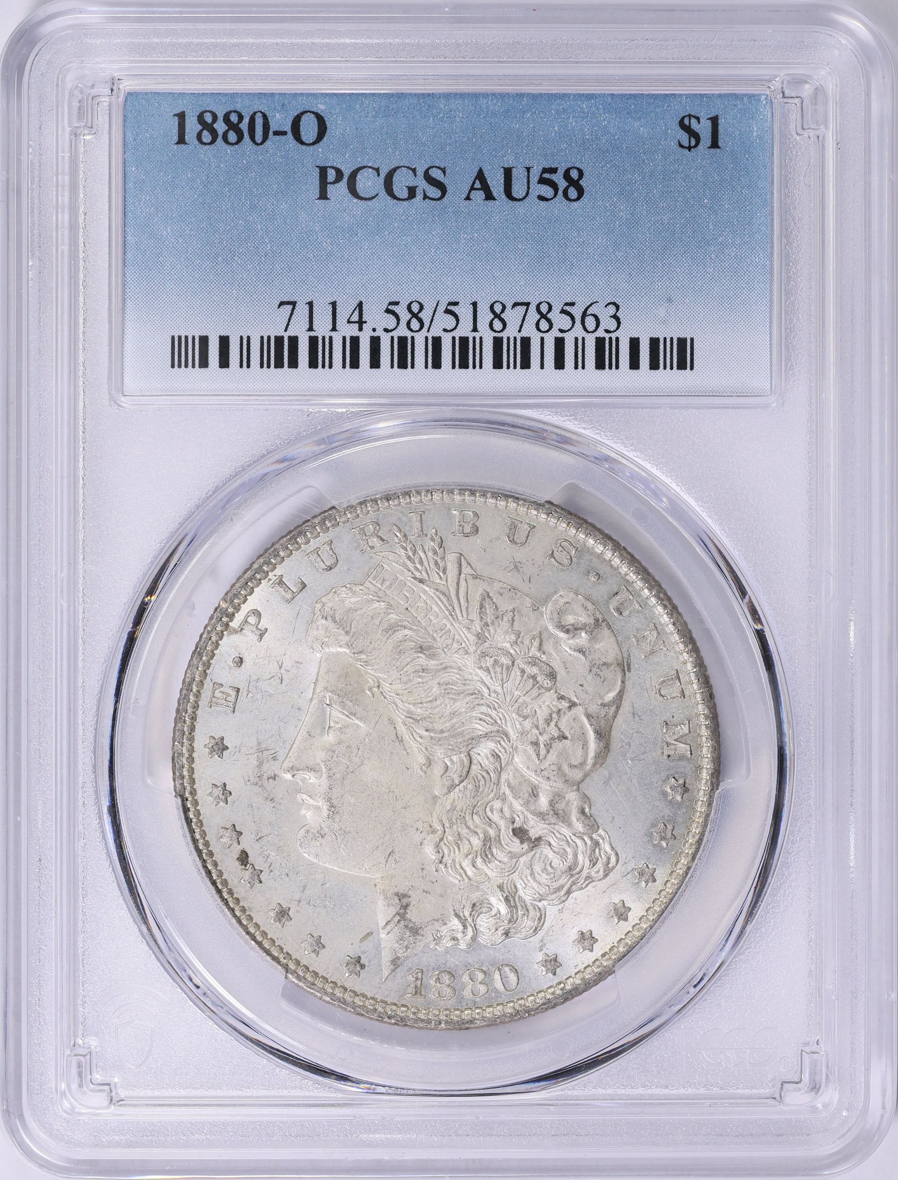 1880-O Morgan Silver Dollar PCGS AU-58 (Item 1851420) | GreatCollections Coin Auctions