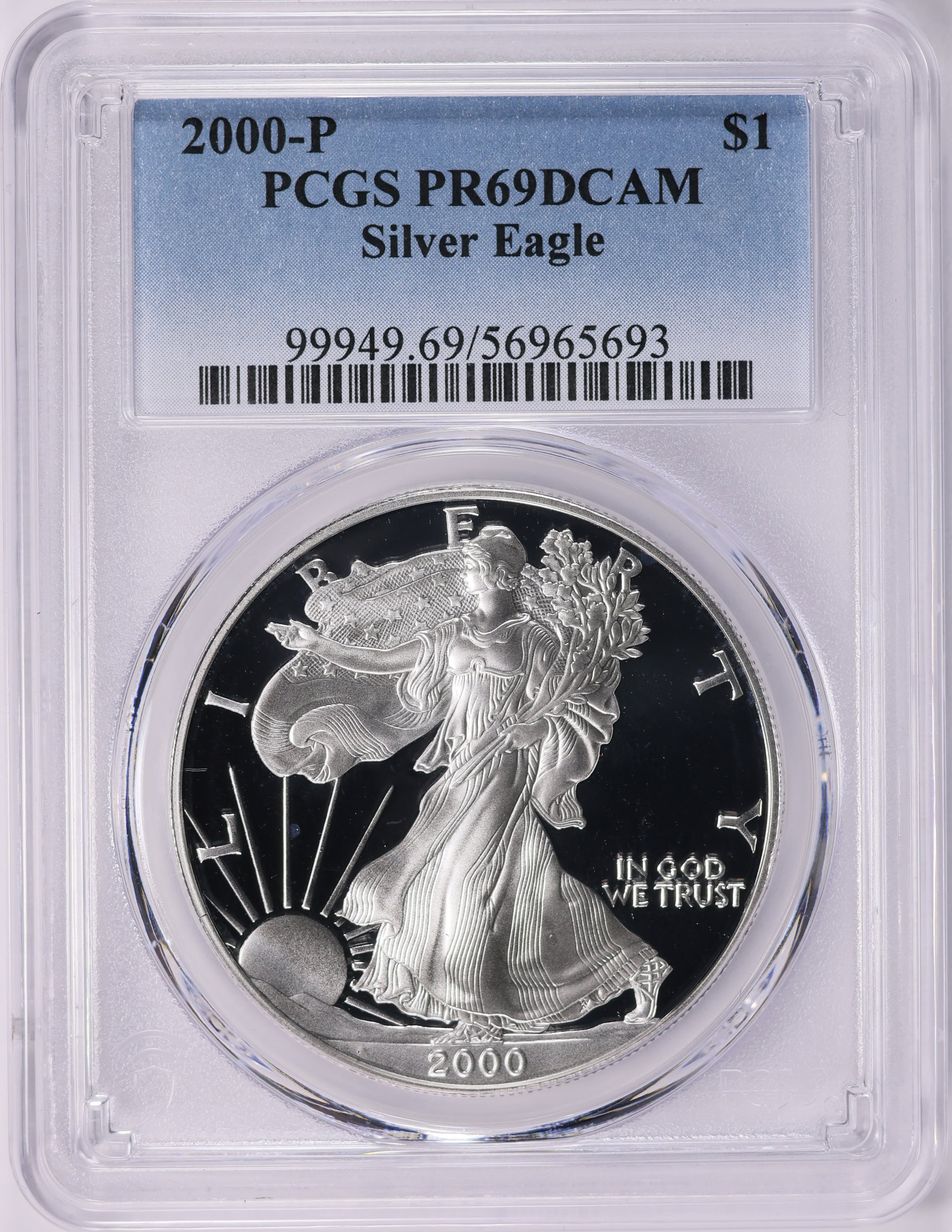 2000-P $1 Silver Eagle PCGS Proof-69 DCAM (Item 1851442 ...